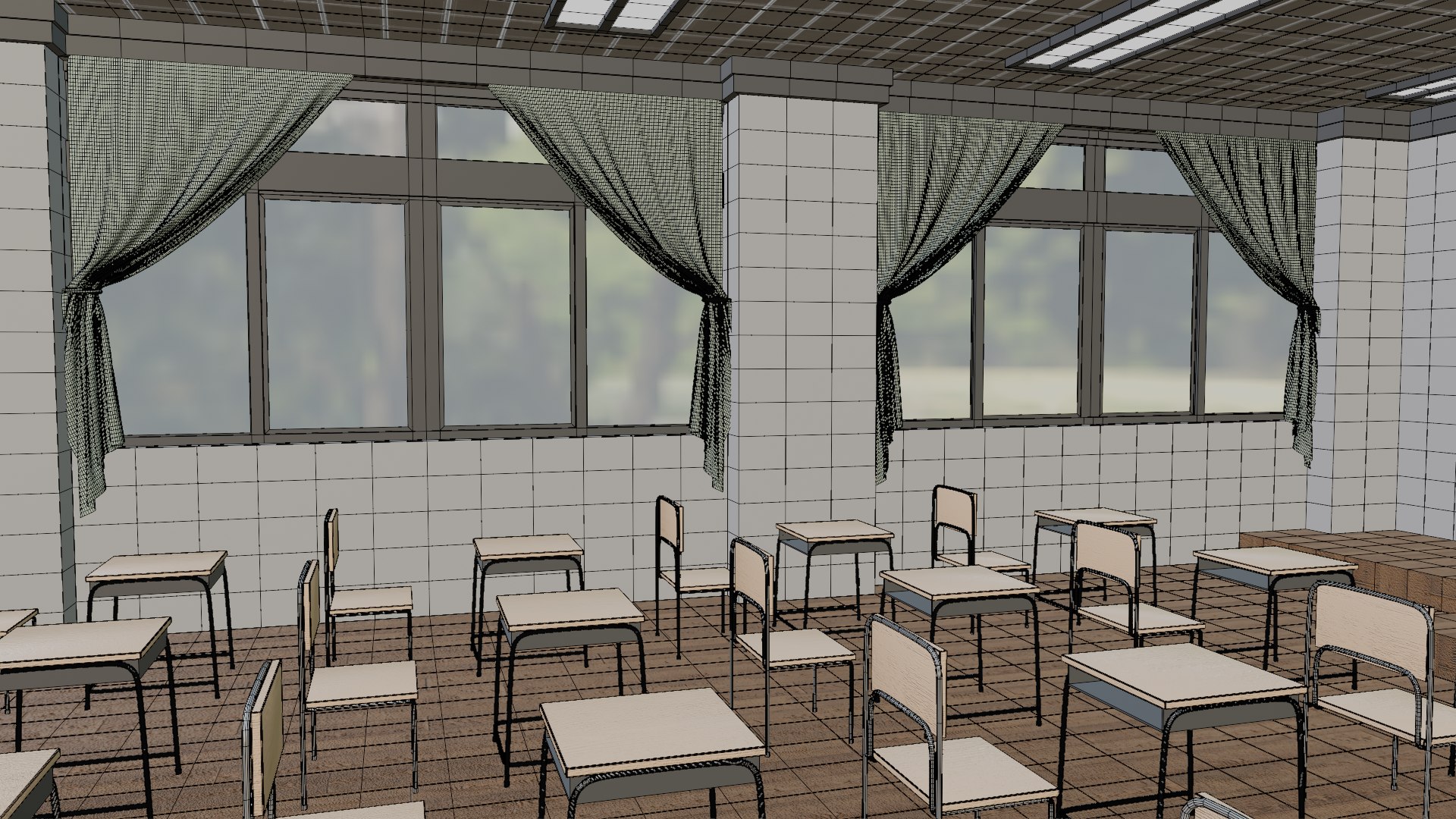 3D Highly Detailed And Realistic 3D Classroom Model - TurboSquid 2371319