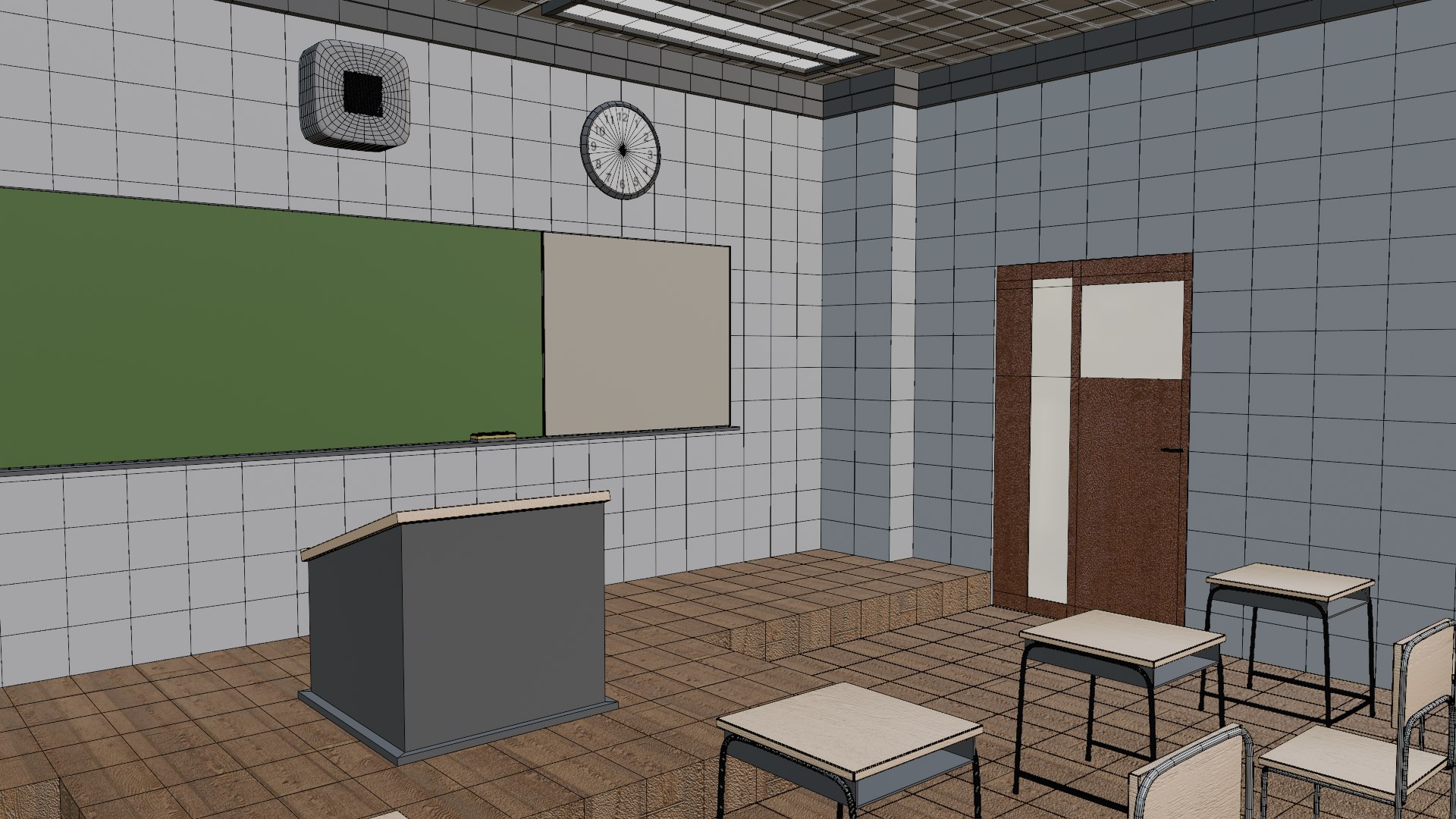3D Highly Detailed And Realistic 3D Classroom Model - TurboSquid 2371319