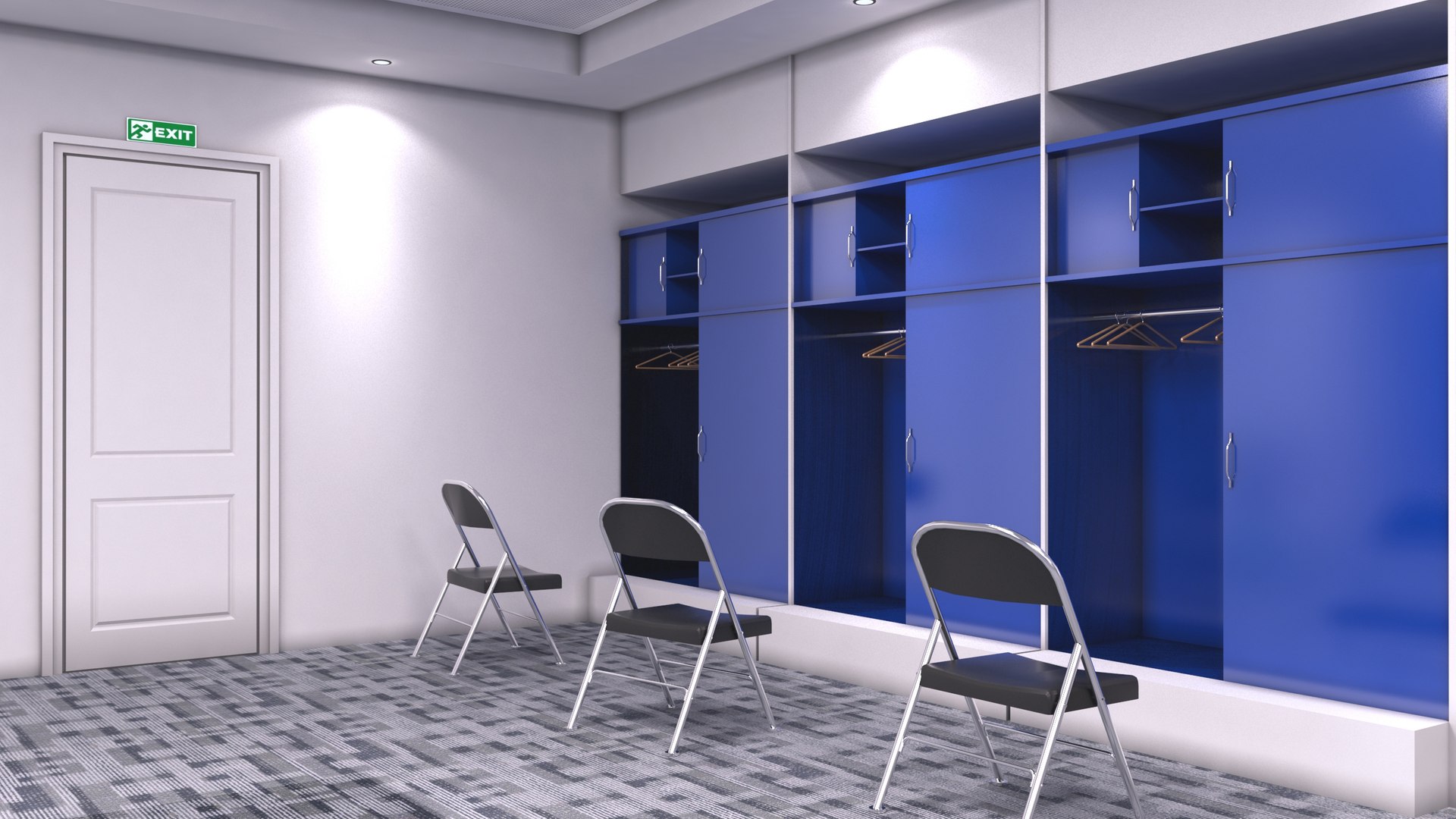 Locker Room 2 - Blue 3D - TurboSquid 1913556