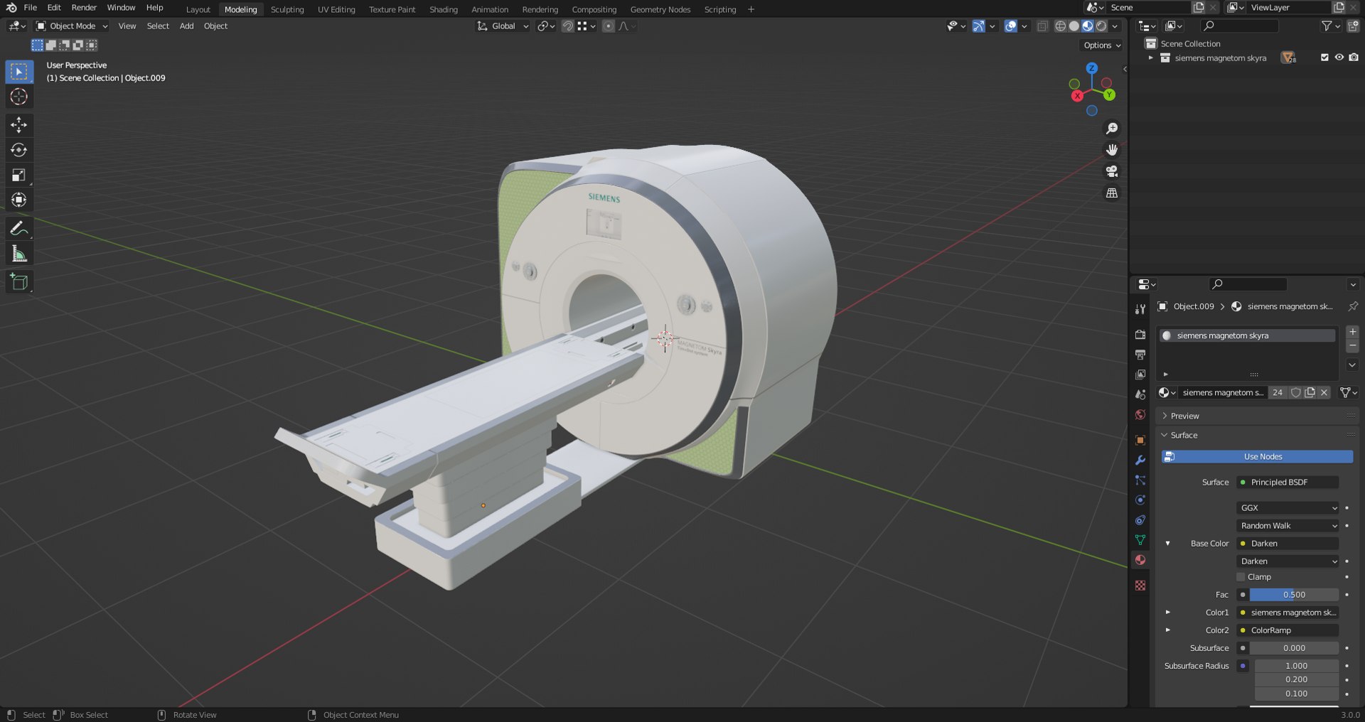 MRT Scanner Siemens Magnetom Skyra Light Green 3D Model - TurboSquid ...