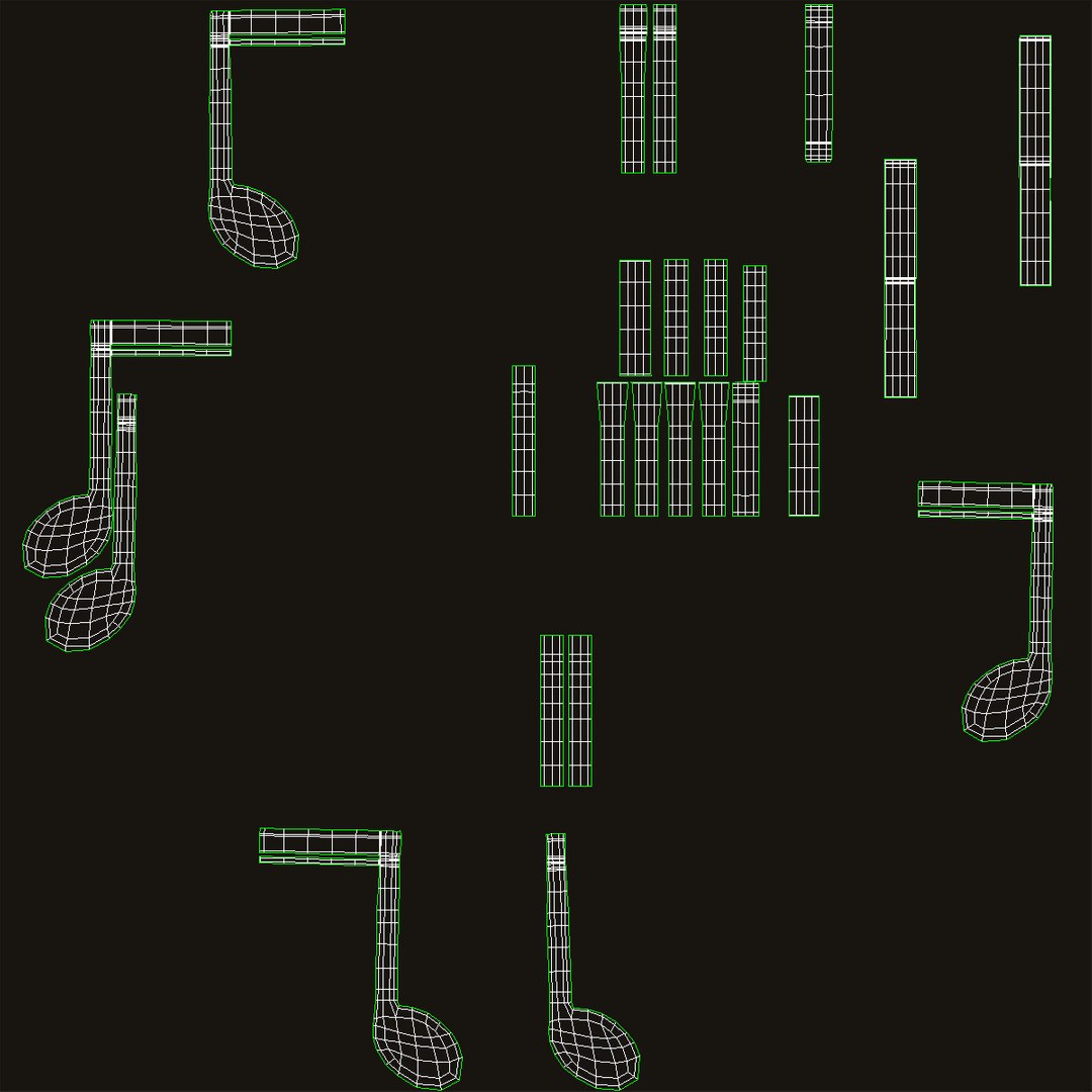 Quaver Combination Note 3D Model - TurboSquid 2019574