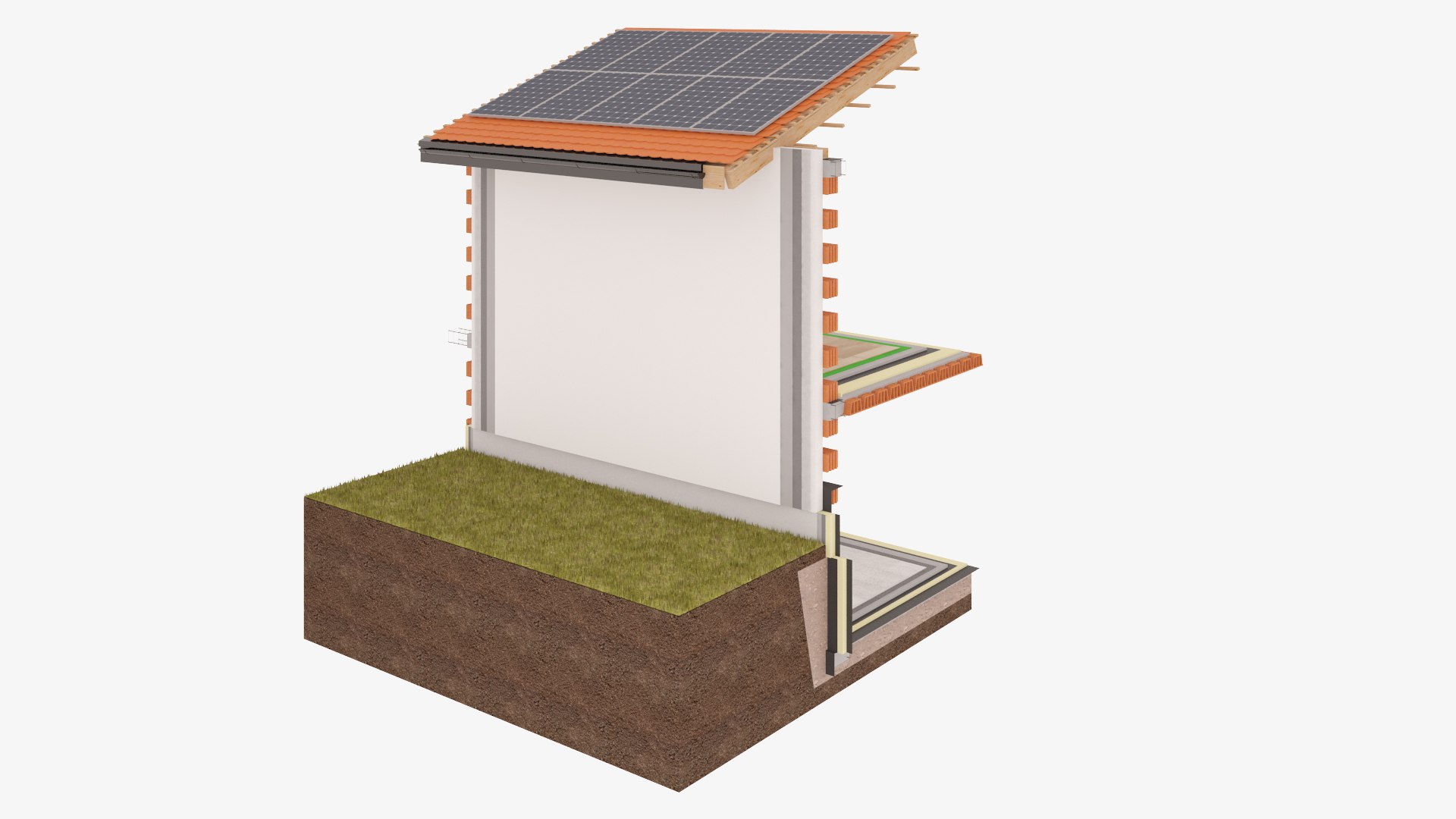 Wall Section With Solar Panels 3D Model - TurboSquid 1836818
