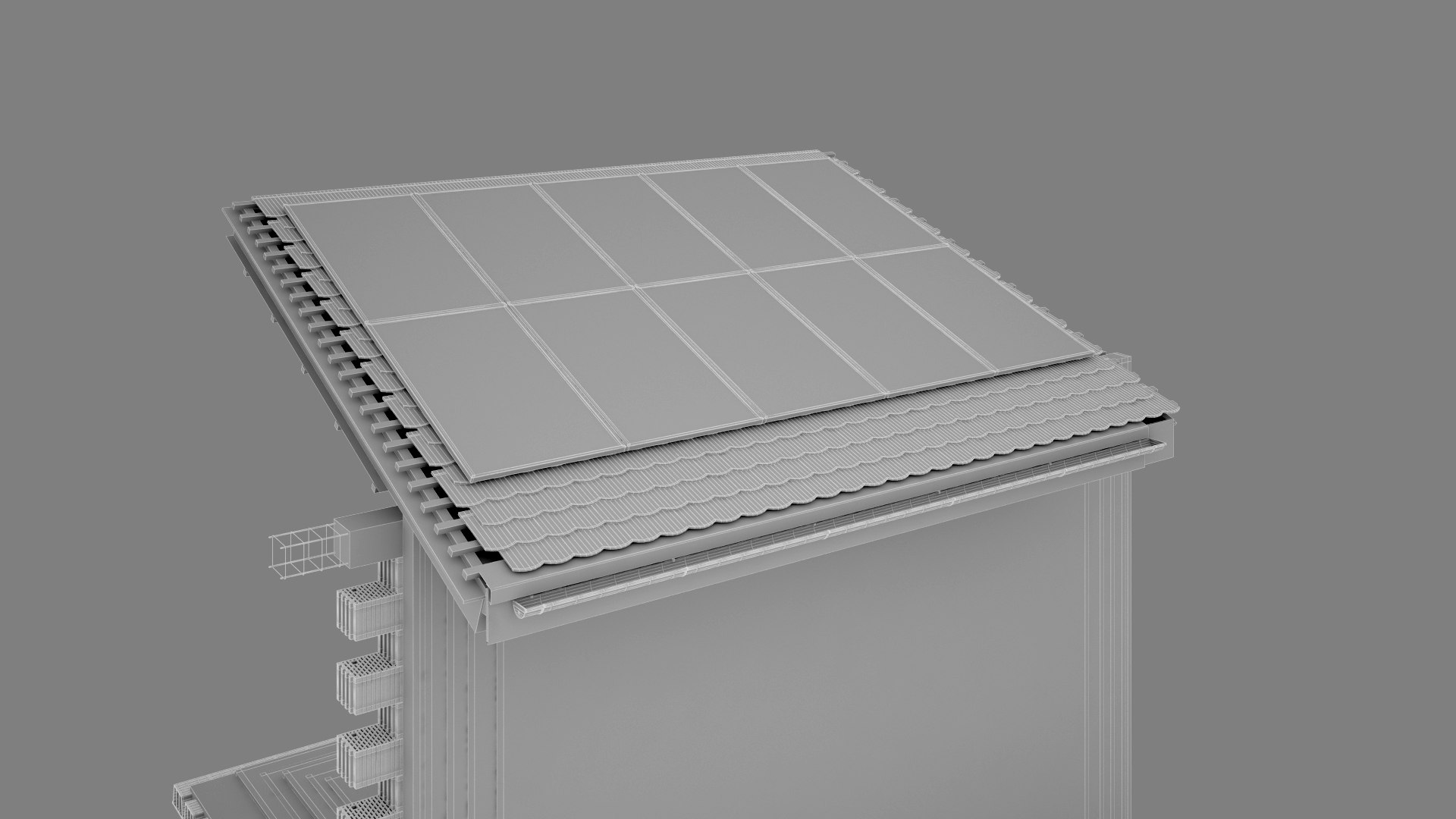 Wall Section With Solar Panels 3D Model - TurboSquid 1836818