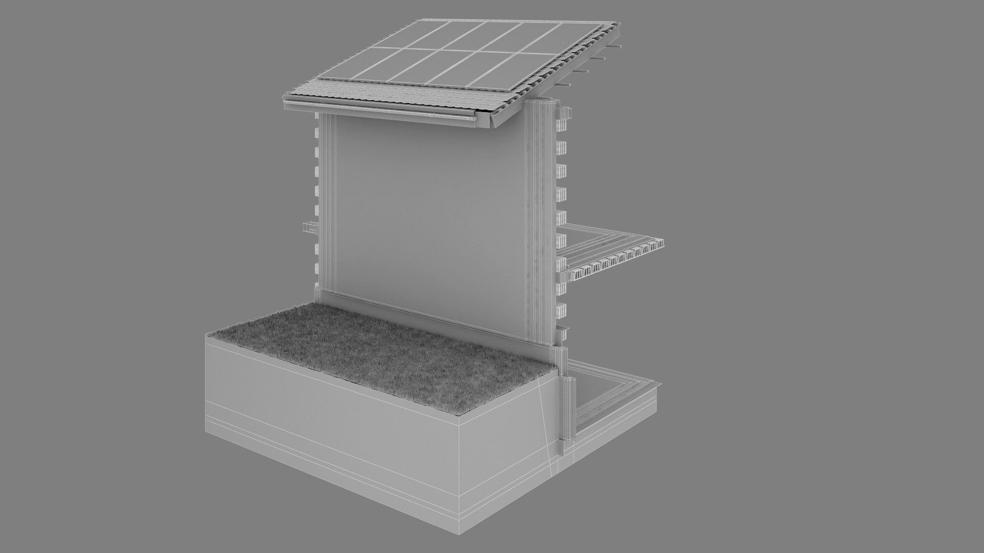 Wall Section With Solar Panels 3D Model - TurboSquid 1836818