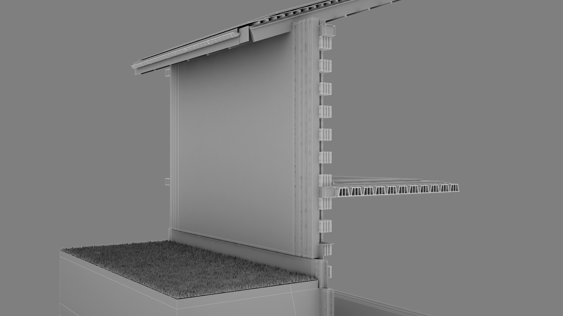 Wall Section With Solar Panels 3D Model - TurboSquid 1836818