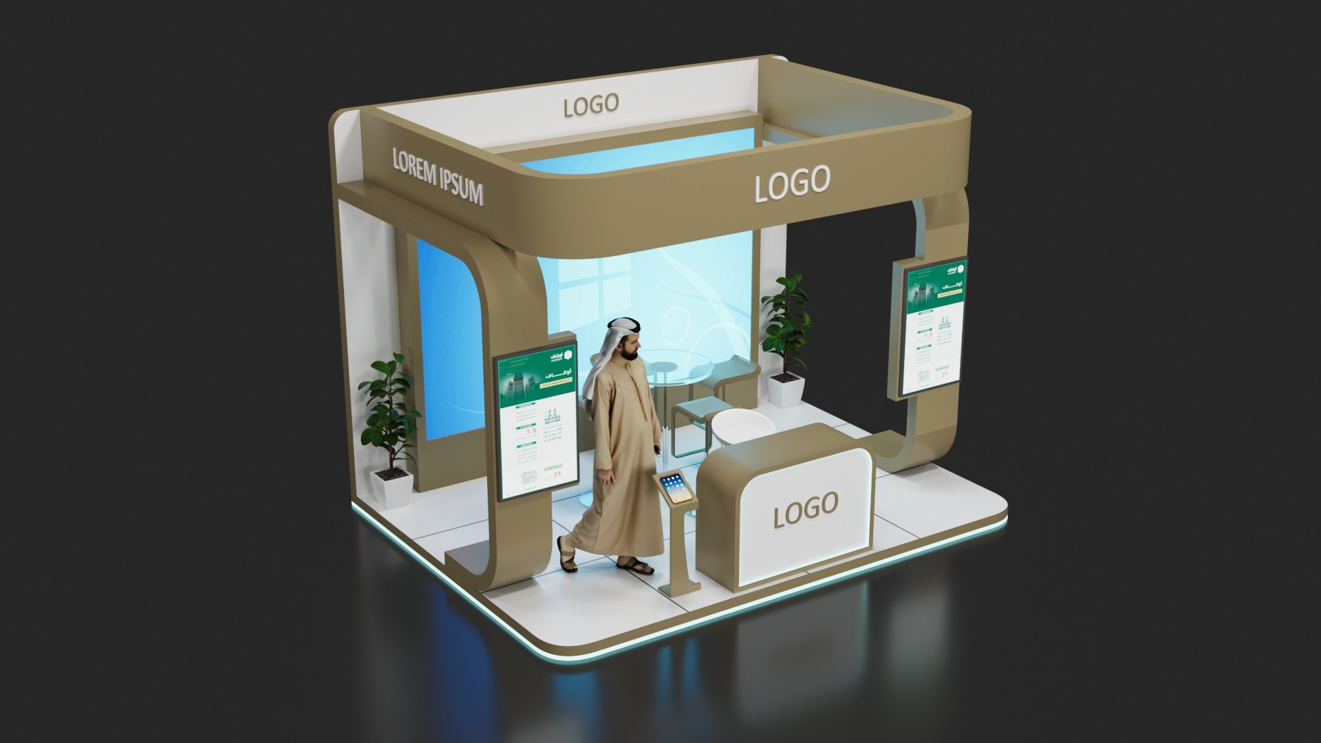 3D 4x3 Meter Booth Model - TurboSquid 2273120
