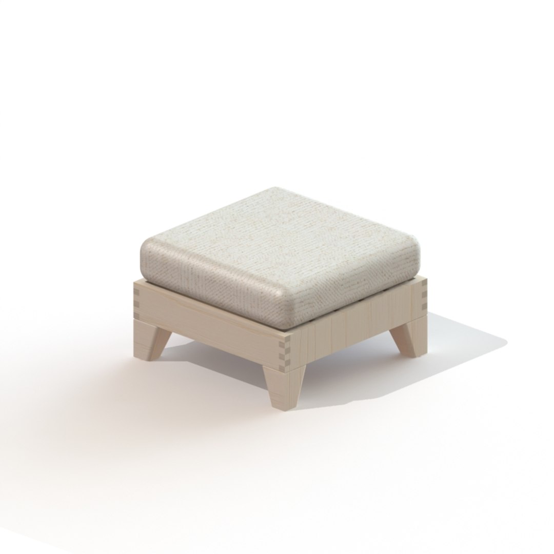 Patio Chair Ottoman 3d Model