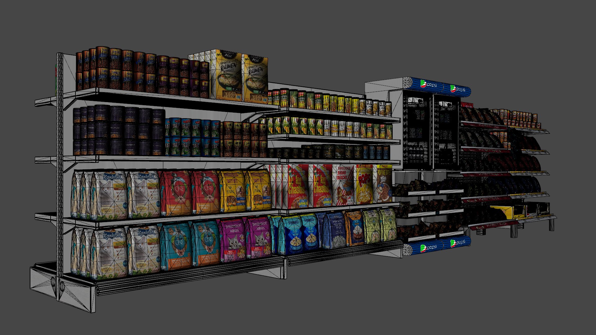 3D Supermarket Shelves Large Collection - TurboSquid 2348562