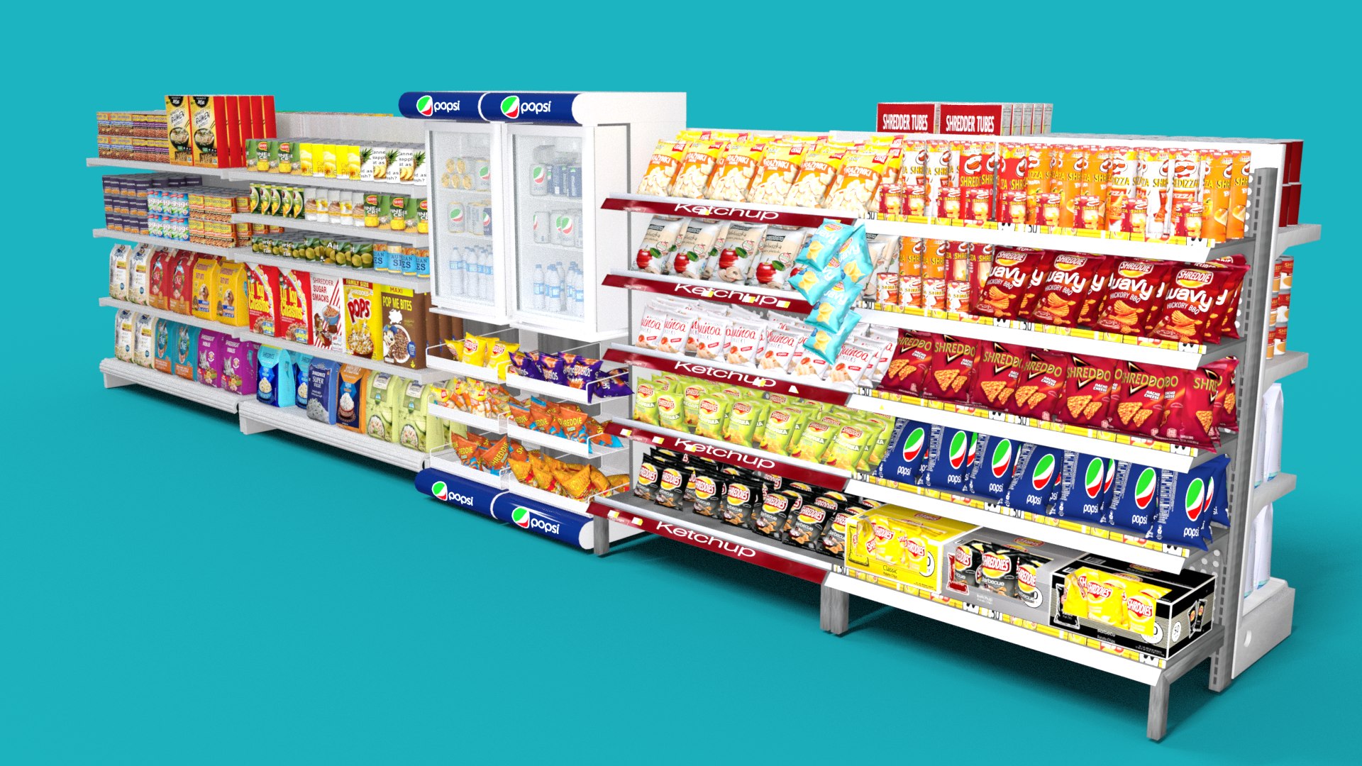 3D Supermarket Shelves Large Collection - TurboSquid 2348562