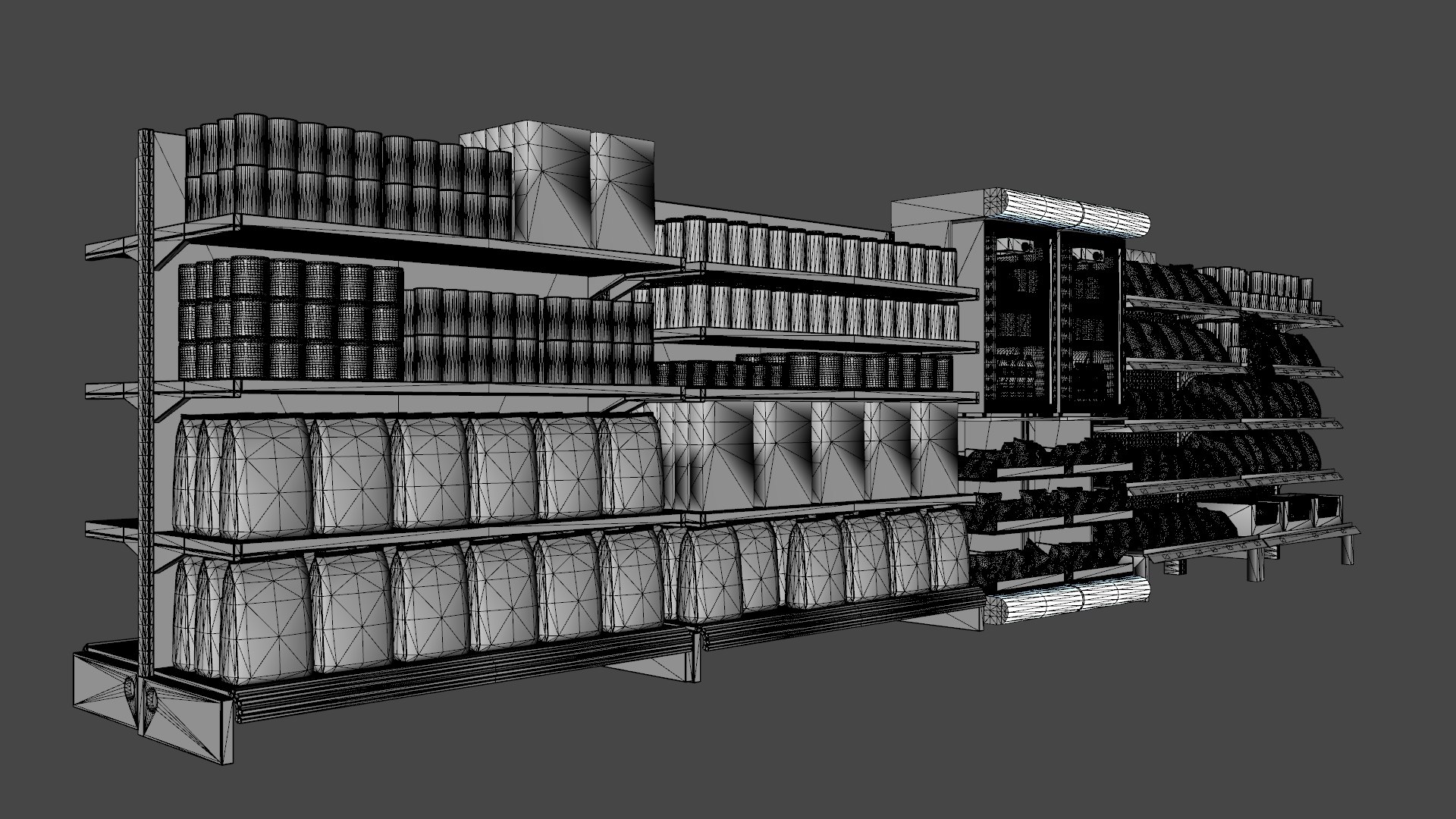3D Supermarket Shelves Large Collection - TurboSquid 2348562