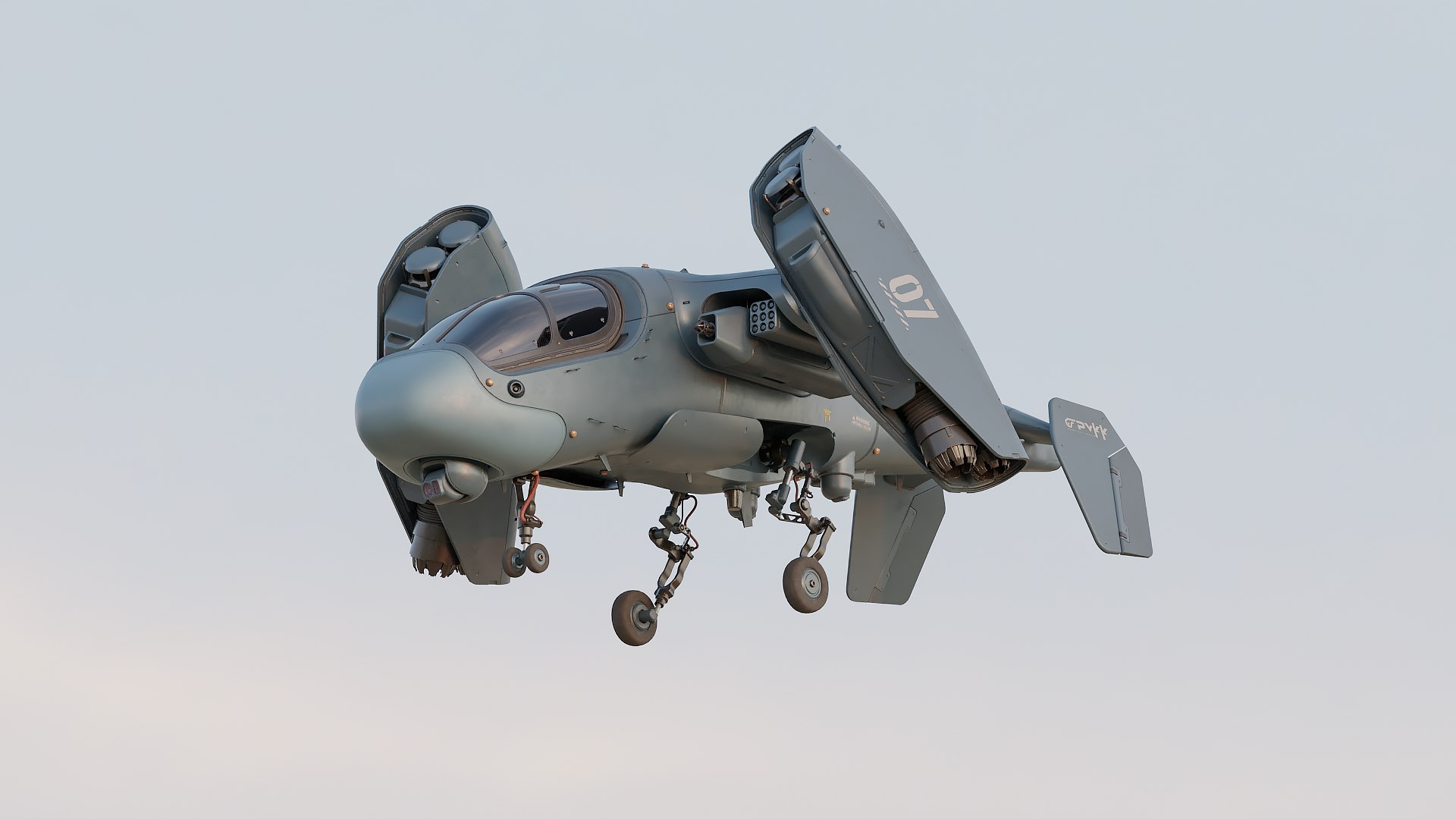 Futuristic Combat Vtol Concept Model - TurboSquid 2389025