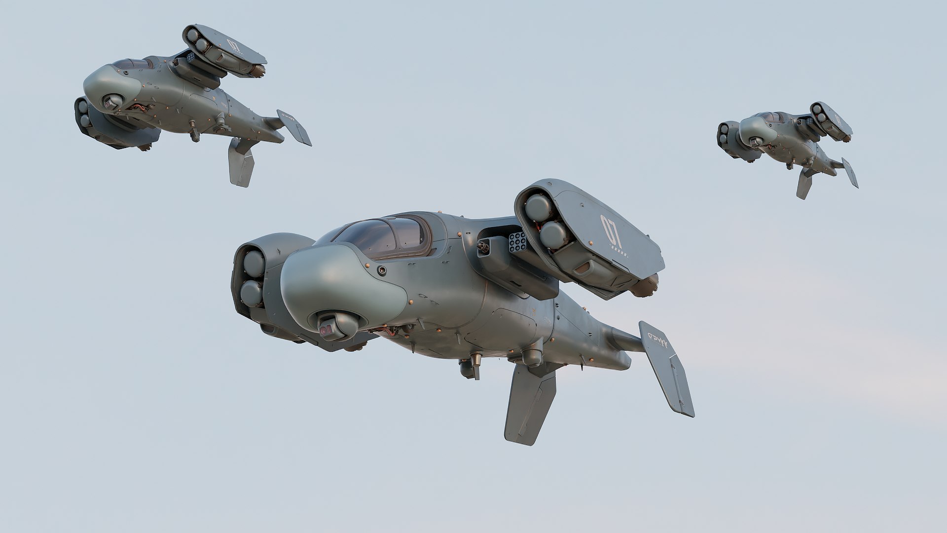 Futuristic Combat Vtol Concept Model - TurboSquid 2389025