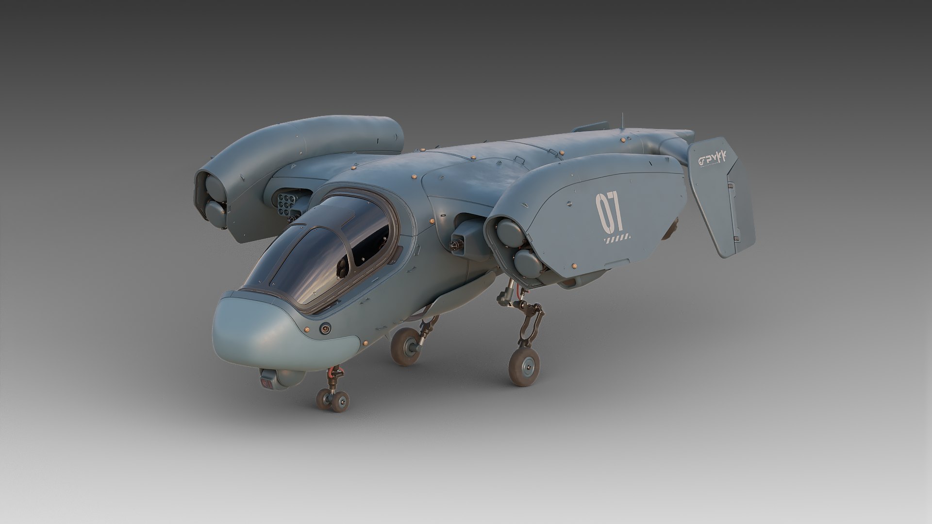 Futuristic Combat Vtol Concept Model - TurboSquid 2389025