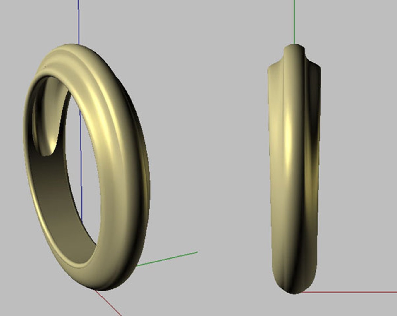 3ds Max Ring Metal Gold