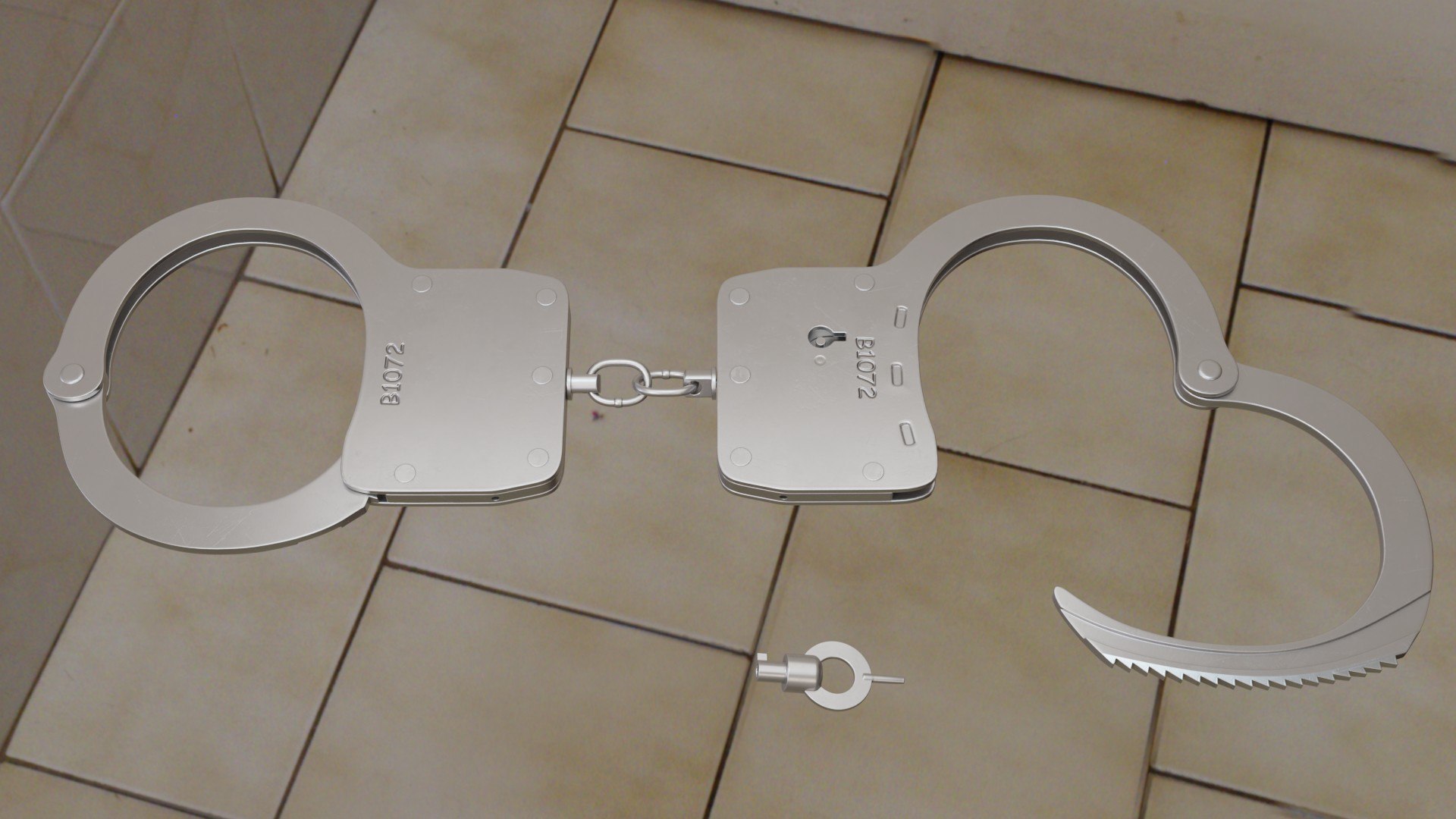 Galvanized Handcuffs With Key 3D Model - TurboSquid 2197287