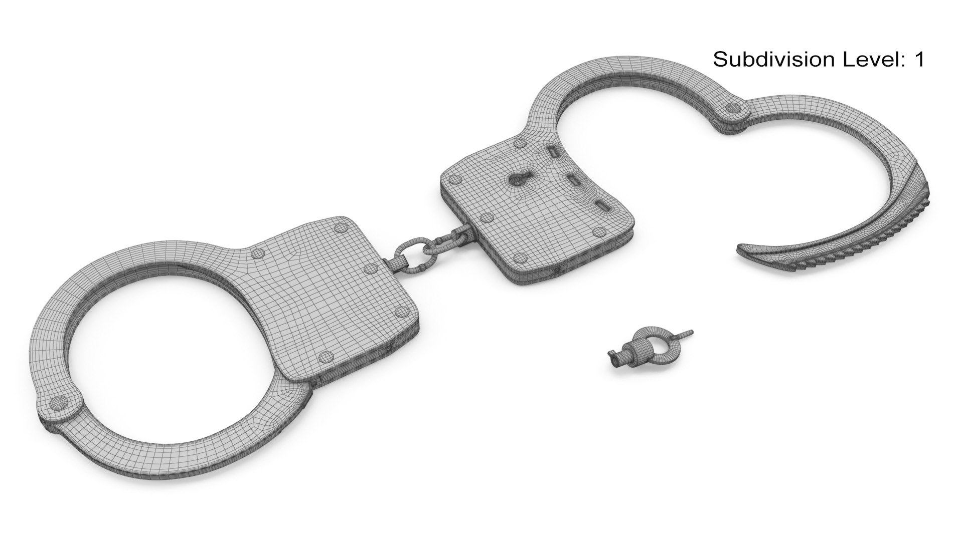 Galvanized Handcuffs With Key 3D Model - TurboSquid 2197287