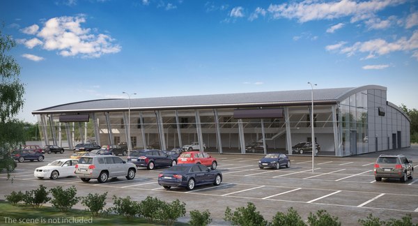Car dealership building 3D - TurboSquid 1301637