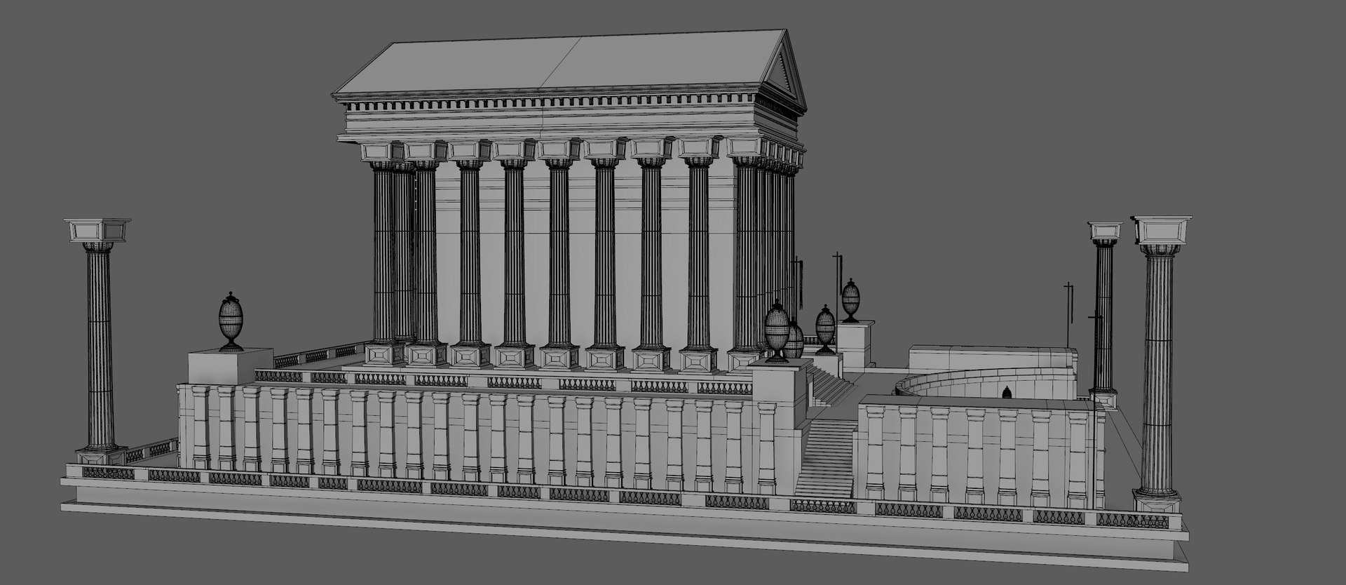 3D Ancient Classic Temple Model - TurboSquid 2270033