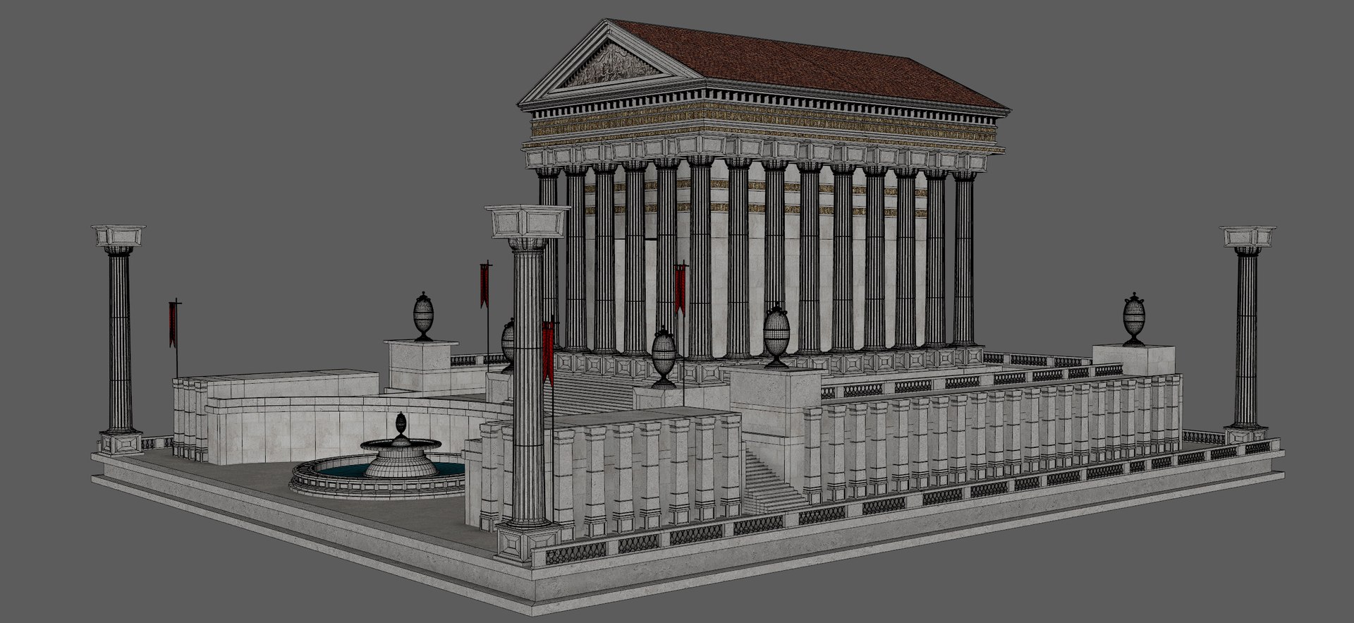 3D Ancient Classic Temple Model - TurboSquid 2270033
