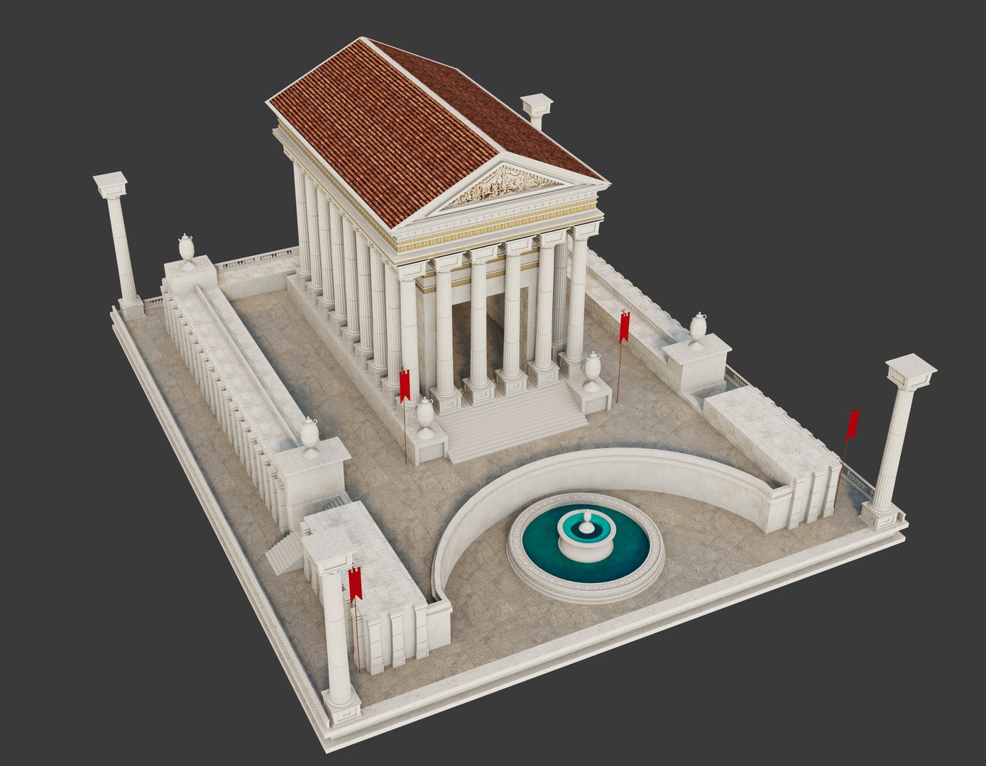 3D Ancient Classic Temple Model - TurboSquid 2270033