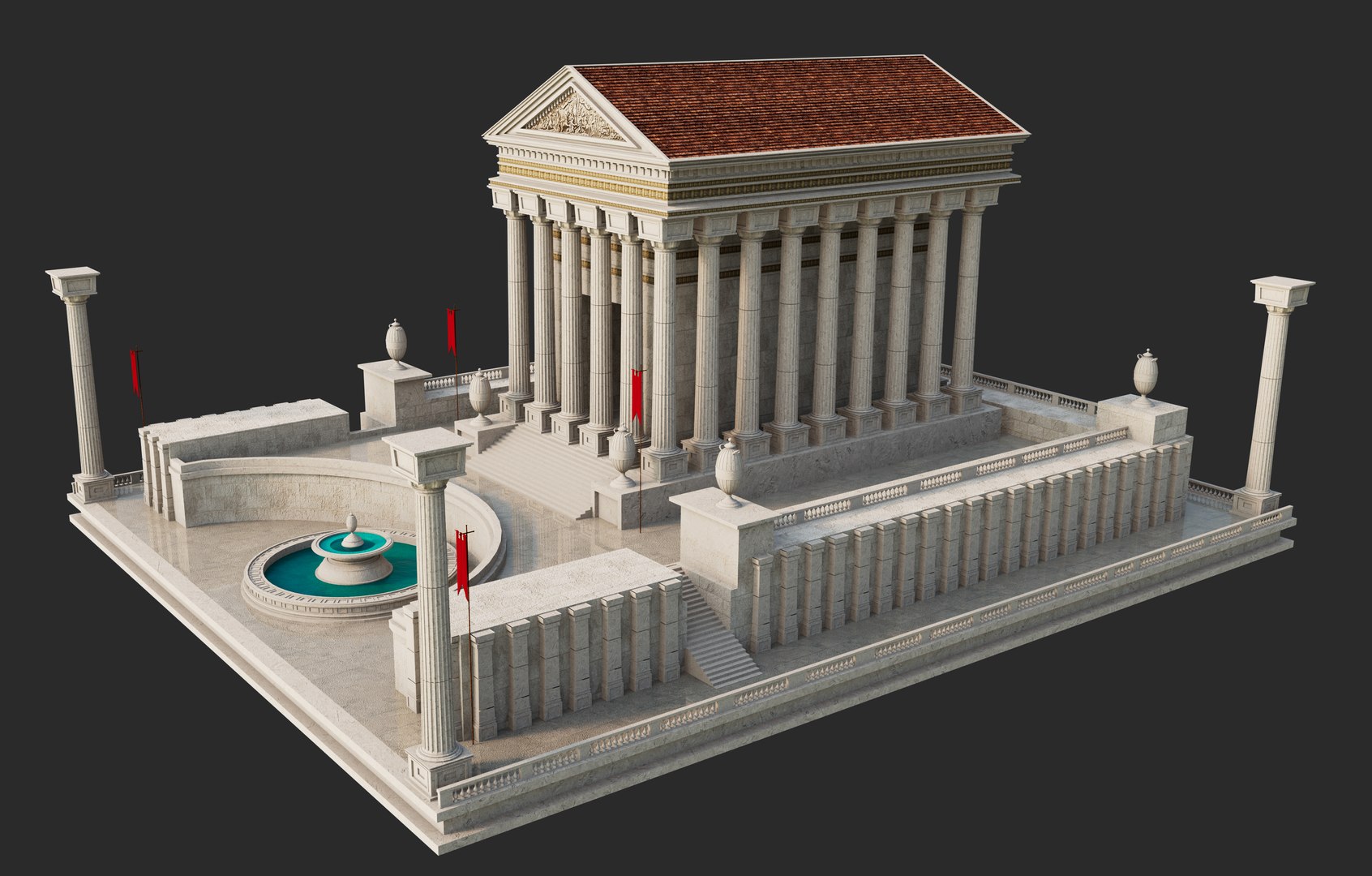 3D Ancient Classic Temple Model - TurboSquid 2270033