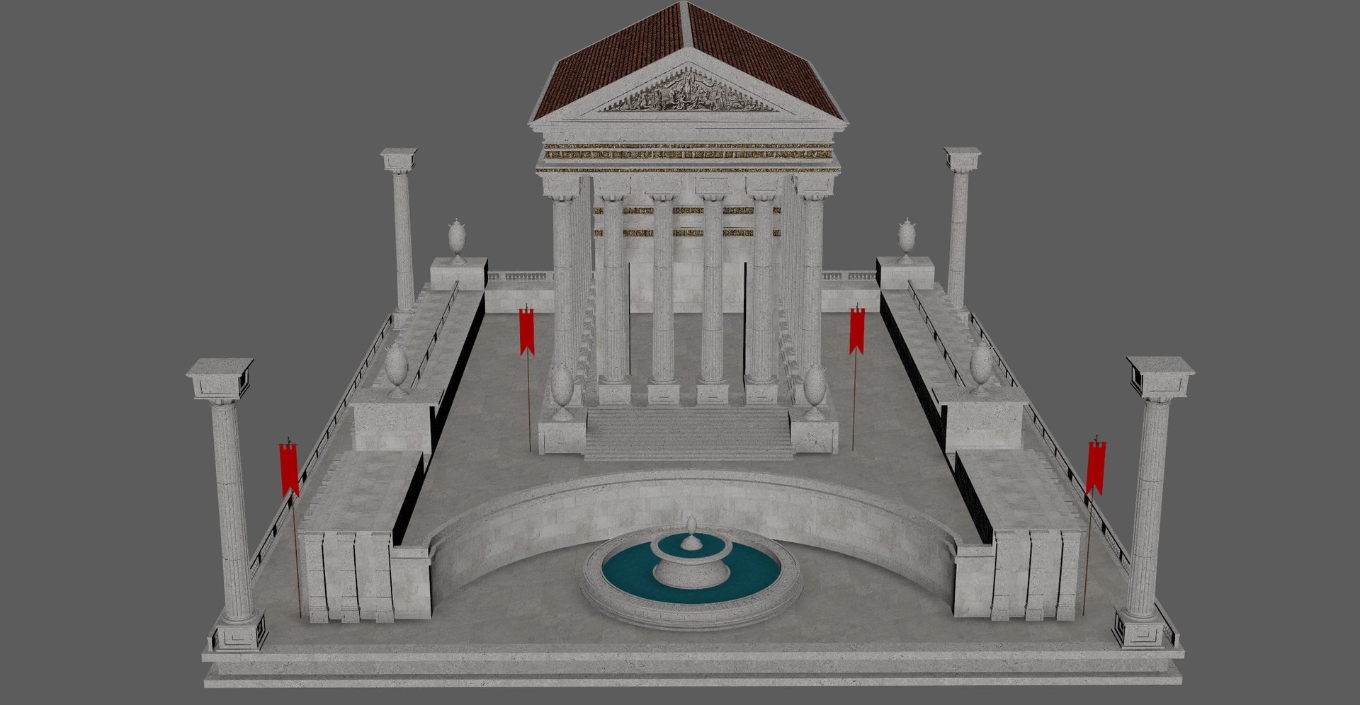 3D Ancient Classic Temple Model - TurboSquid 2270033