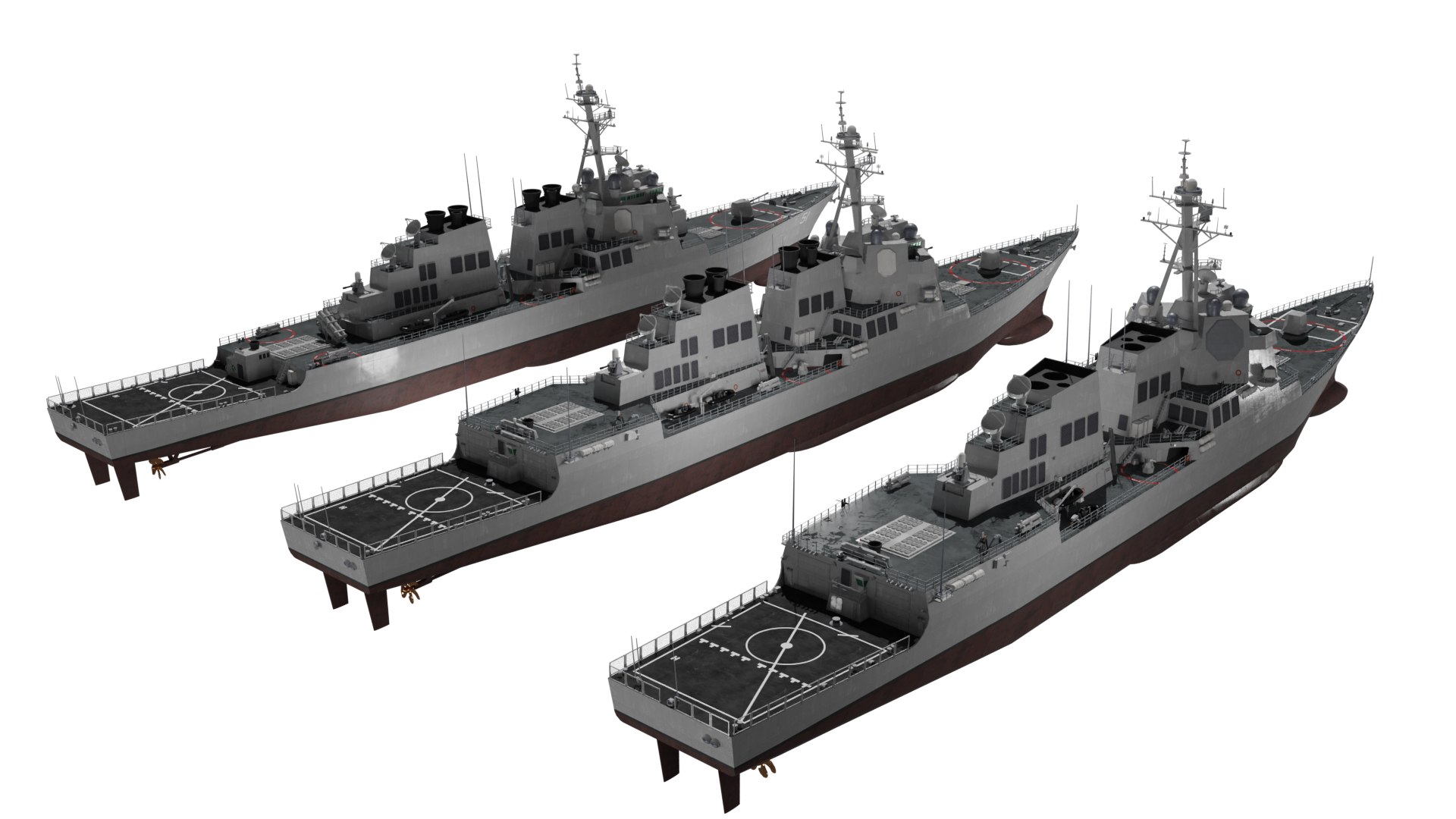 Arleigh Burke Class Destroyer Variations 3D - TurboSquid 2218307