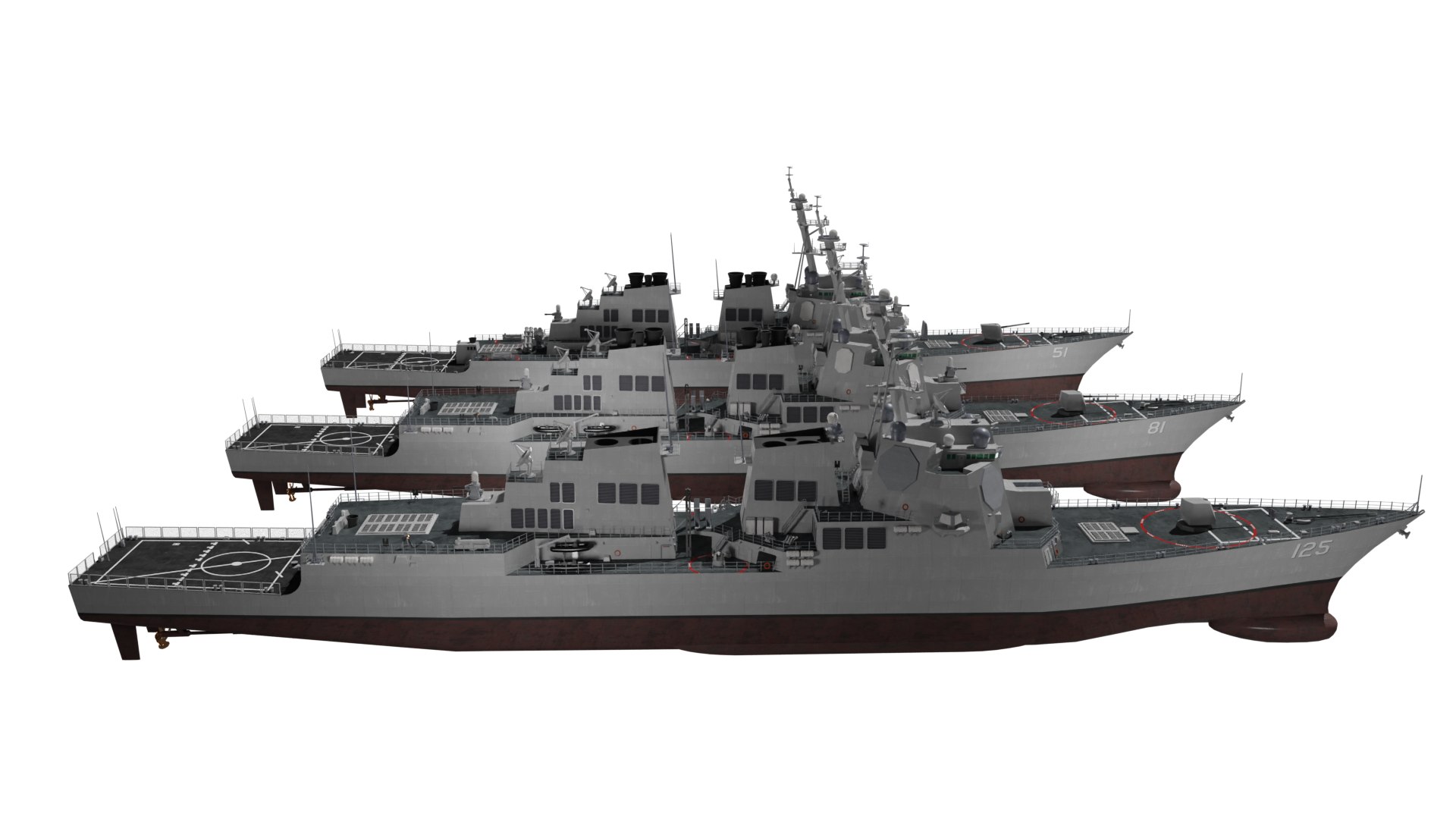 Arleigh Burke Class Destroyer Variations 3D - TurboSquid 2218307
