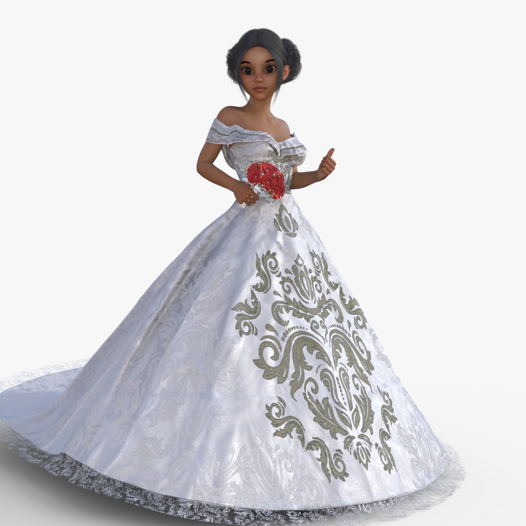 Cartoon Bride Rigged Model - TurboSquid 1980526