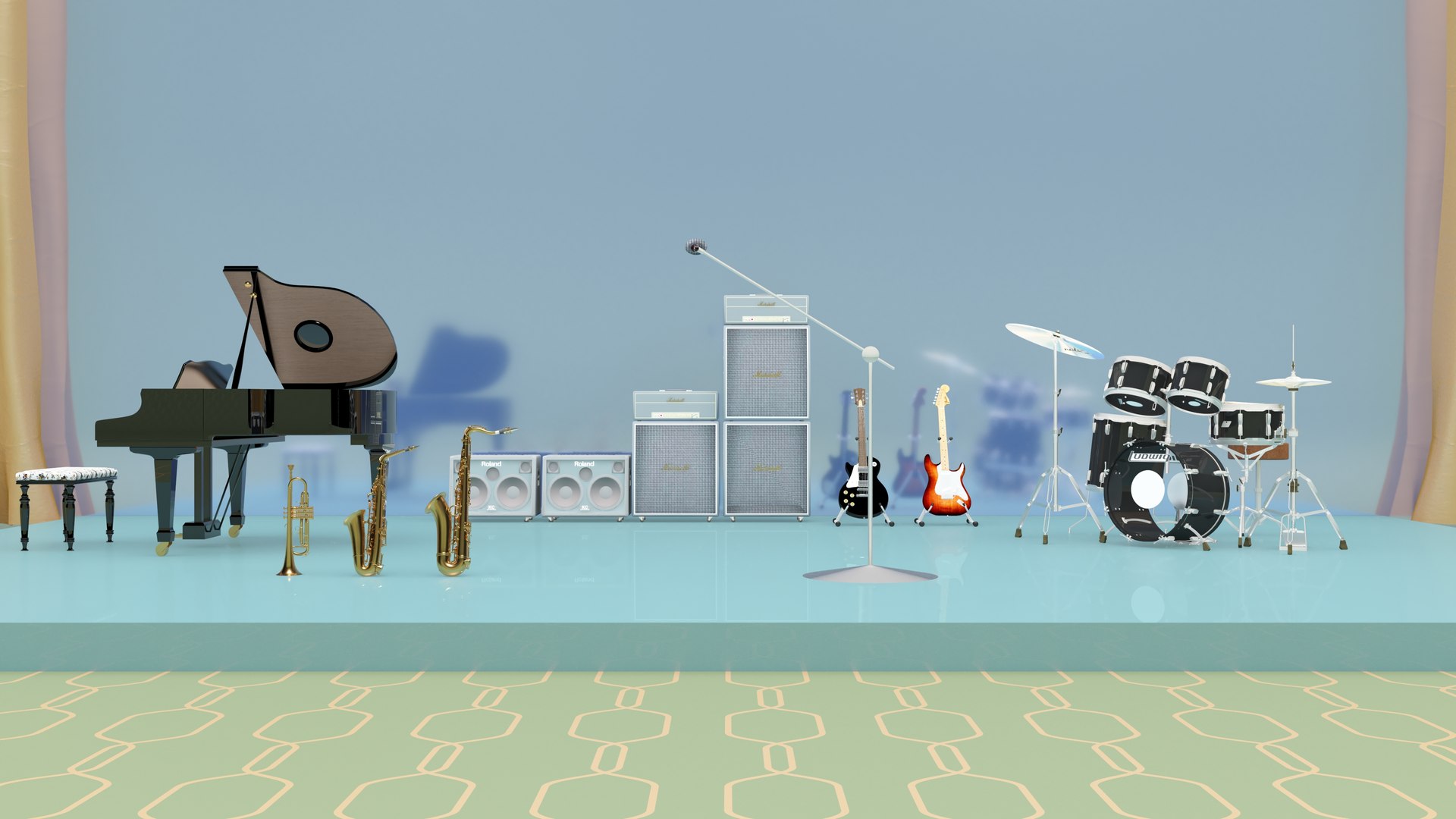 3D Band Version 2 - TurboSquid 1802191