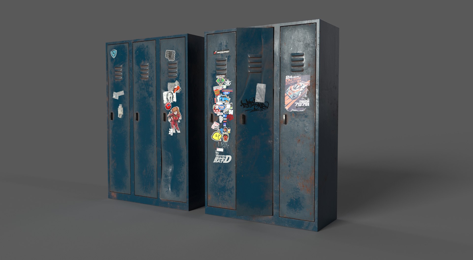 3D Vandalised Locker - TurboSquid 1793492