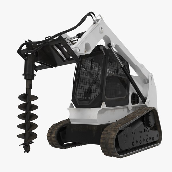 compact tracked loader auger 3d model