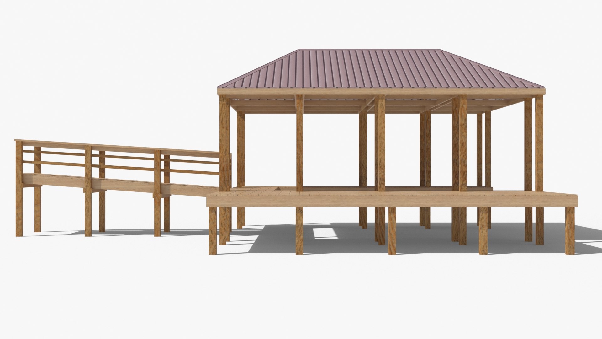 Boat Dock With Roof Model - TurboSquid 2117109