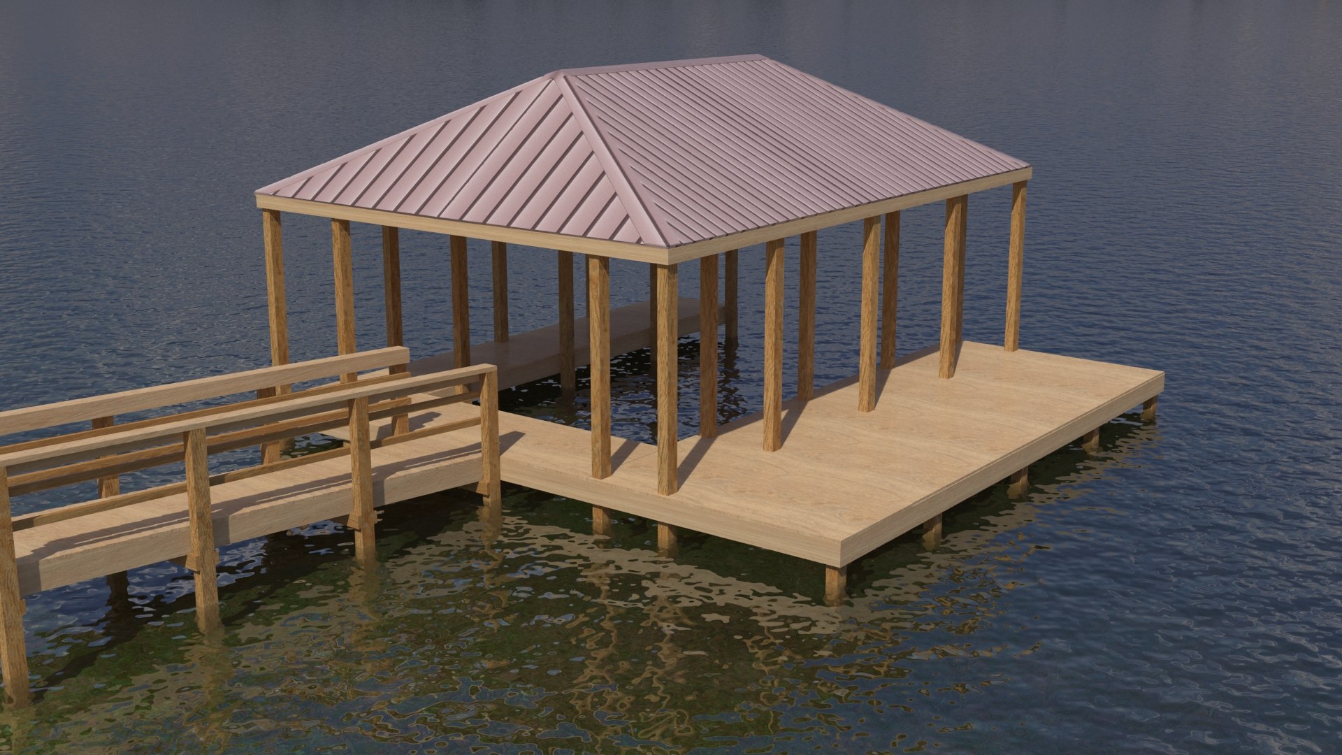 Boat Dock With Roof Model - TurboSquid 2117109