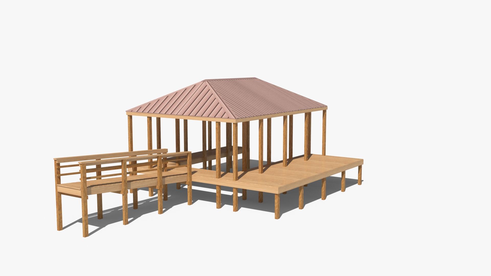 Boat Dock With Roof Model - TurboSquid 2117109