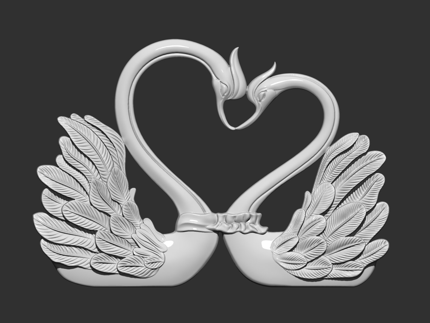 A Pair Of Swans Model - TurboSquid 2038442