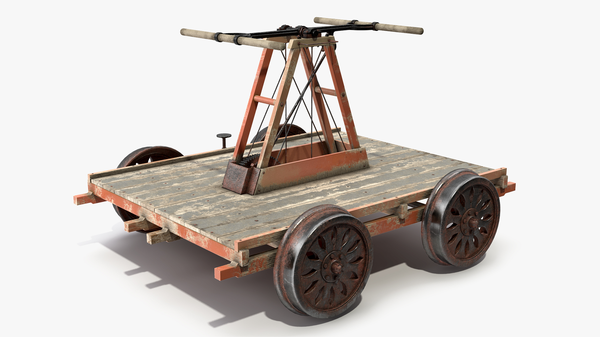 Vintage Railway Handcar Rigged 3D Model - TurboSquid 1892651