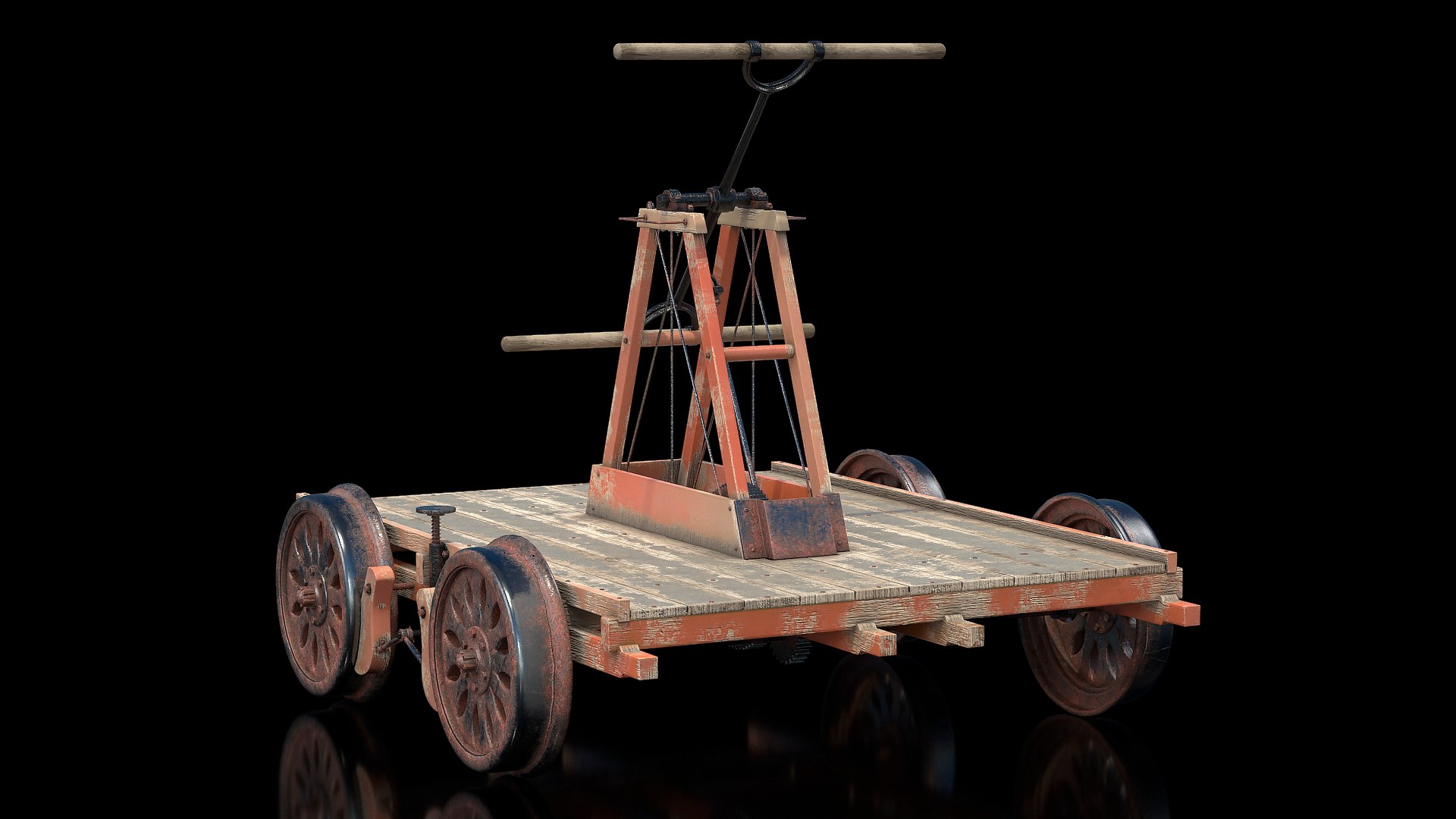 Vintage Railway Handcar Rigged 3D Model - TurboSquid 1892651