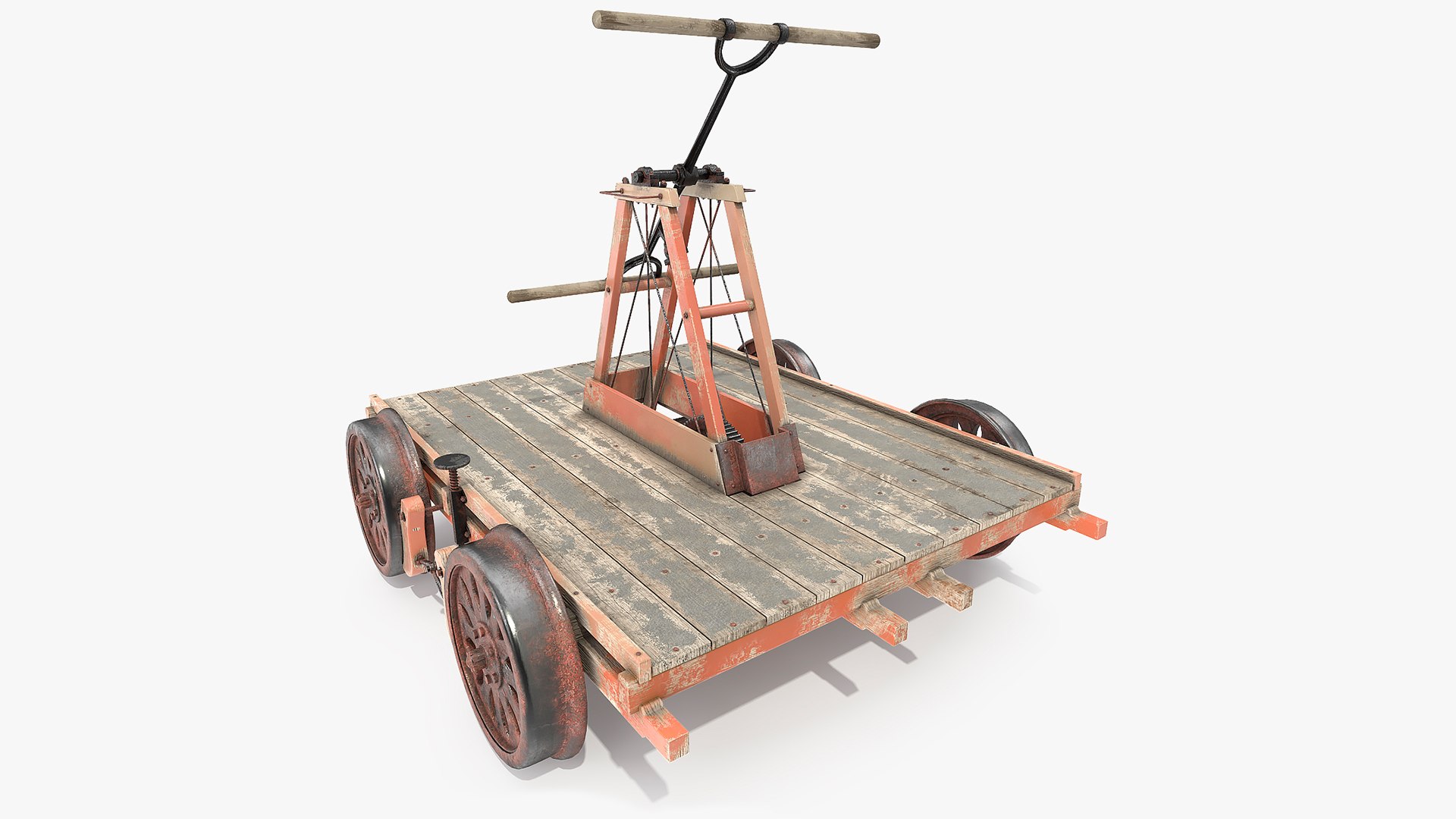 Vintage Railway Handcar Rigged 3D model - TurboSquid 1892651