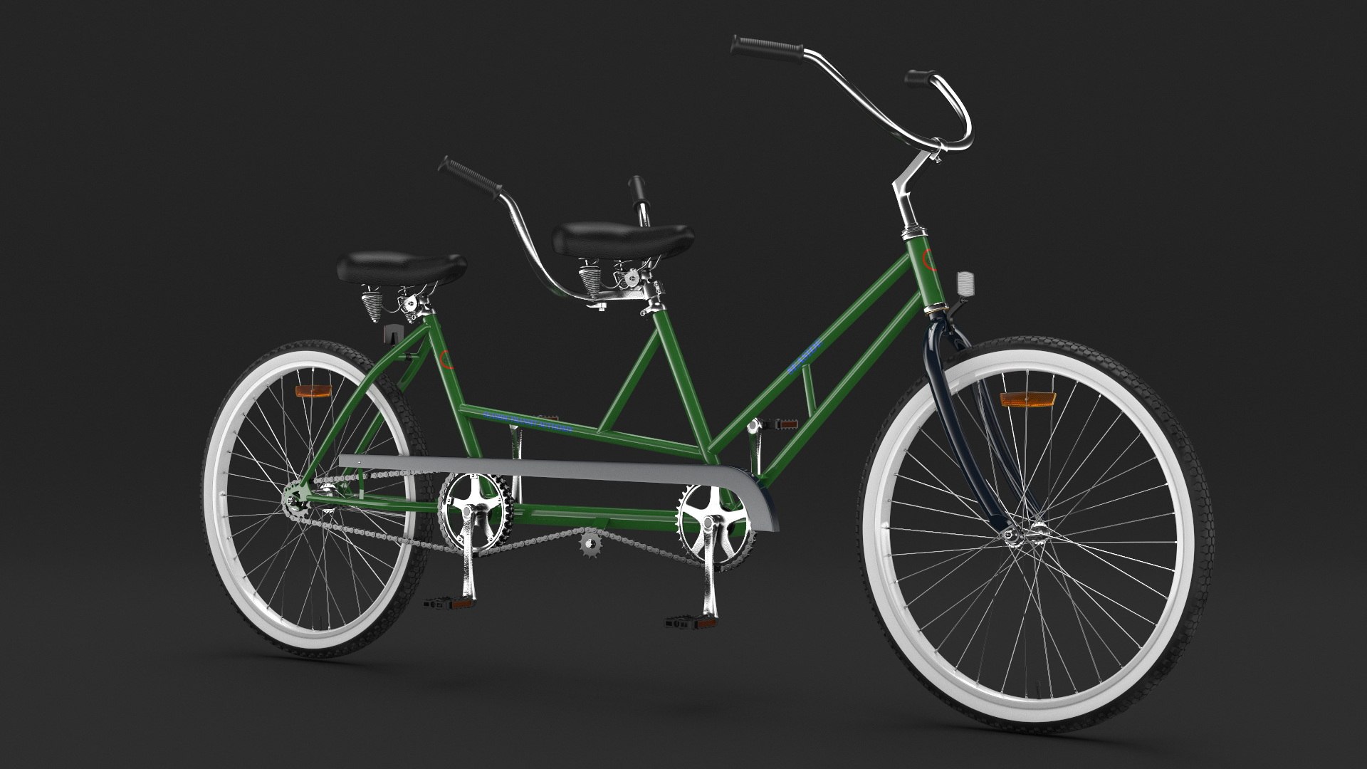 3D Tandem Bicycle Rigged Model - TurboSquid 2351954