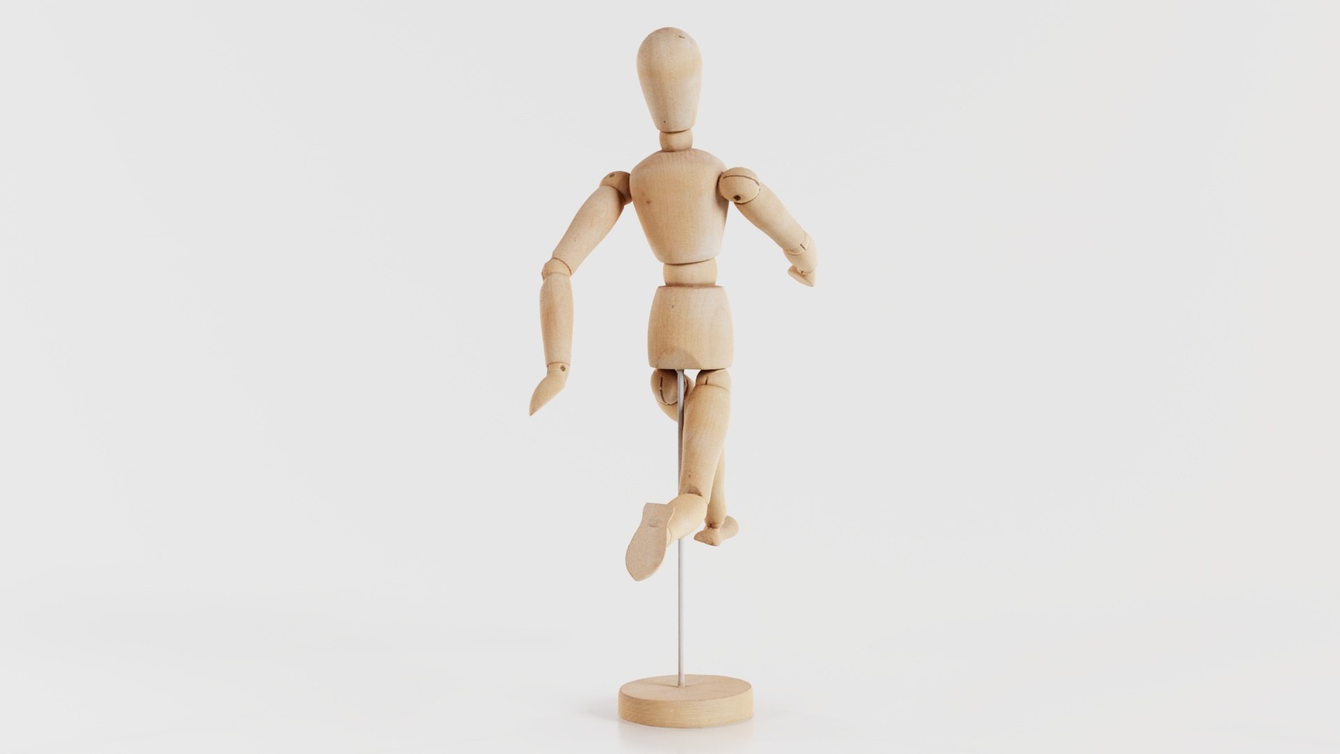 3D Wooden Mannequin Pose 06 Remastered - TurboSquid 2363580