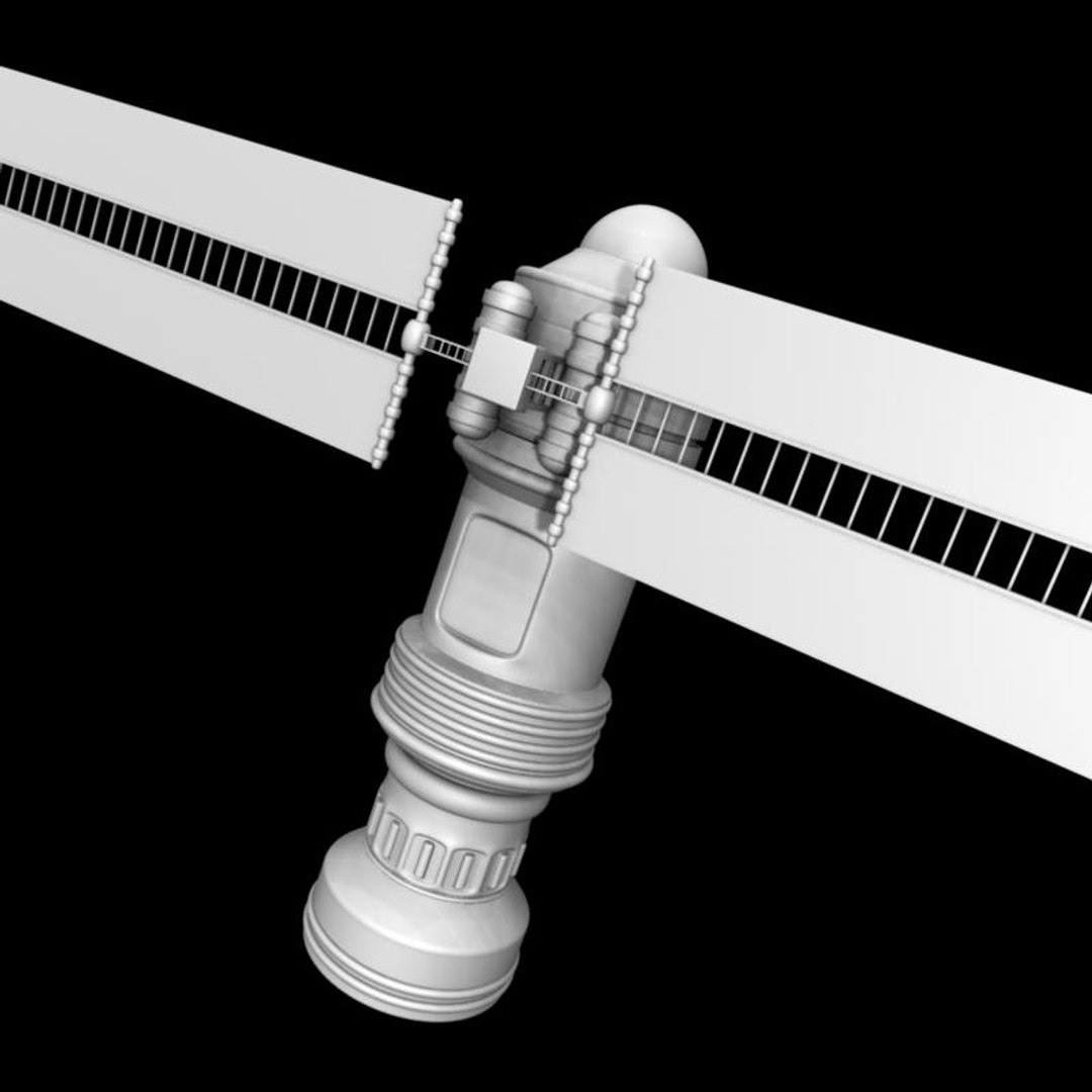 3d model orbiting satellite