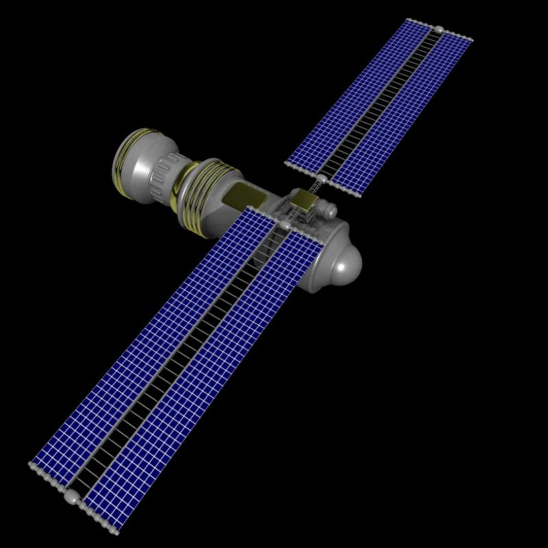 3d model orbiting satellite