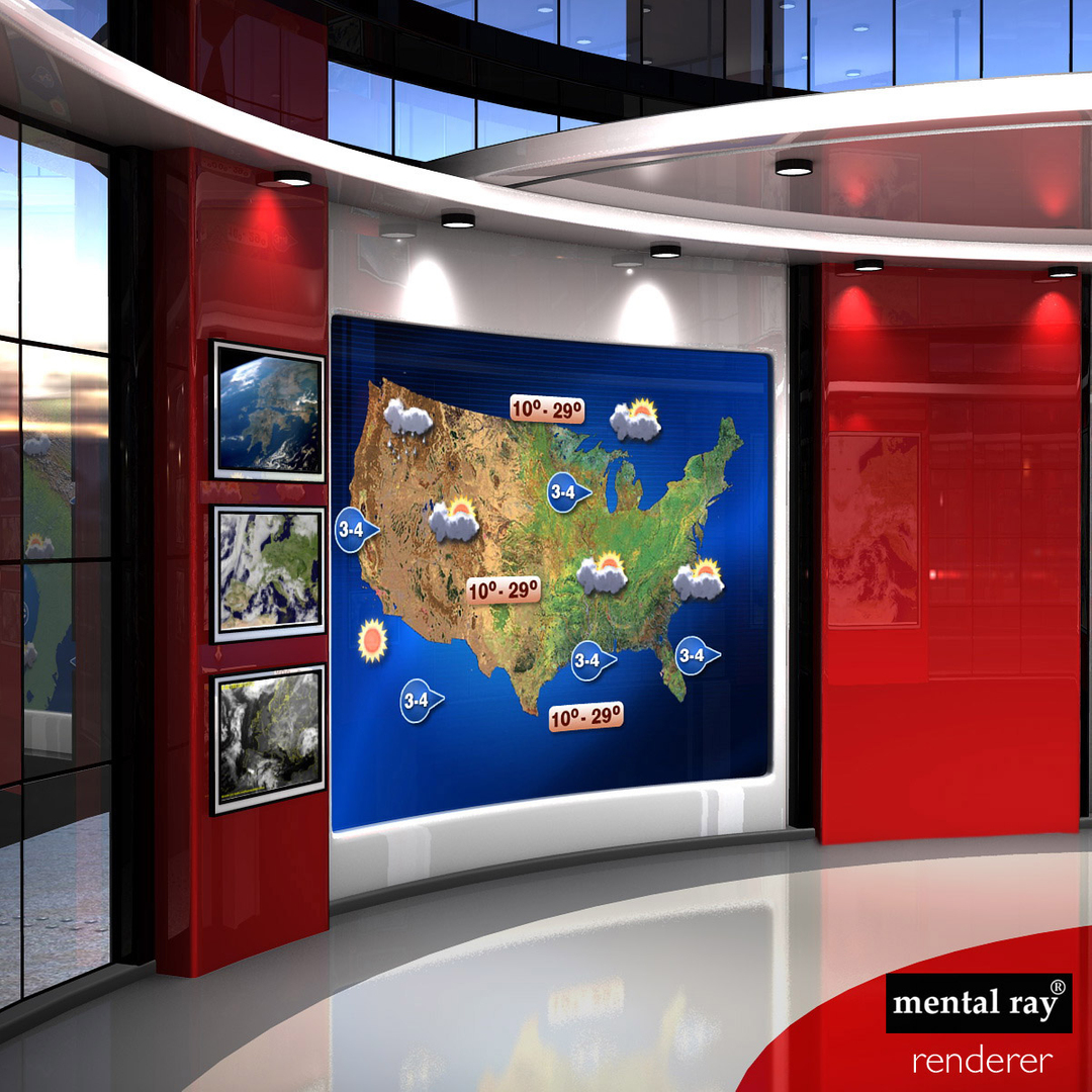 virtual set weather studio 3d max
