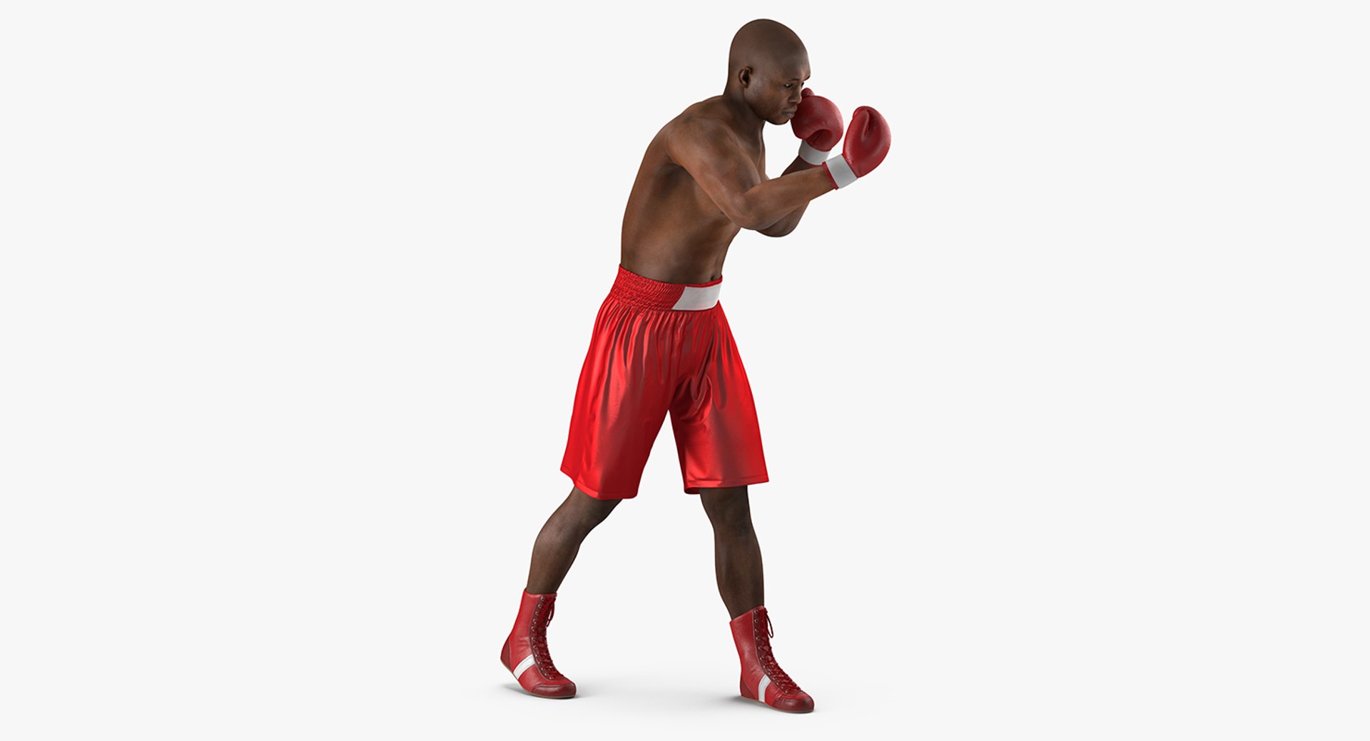 african american boxer red 3d model