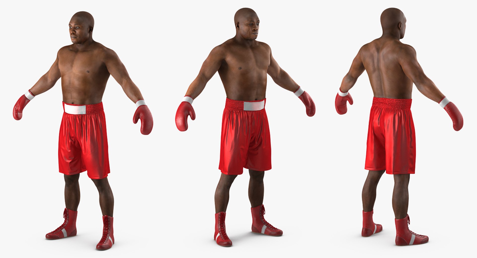 african american boxer red 3d model