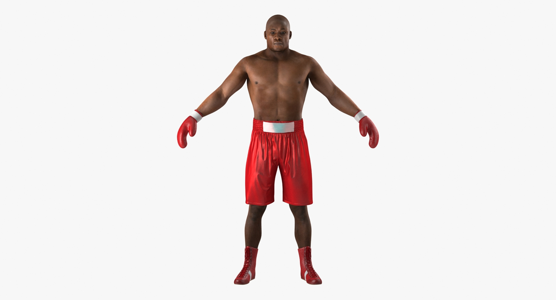 African American Boxer Red 3d Model