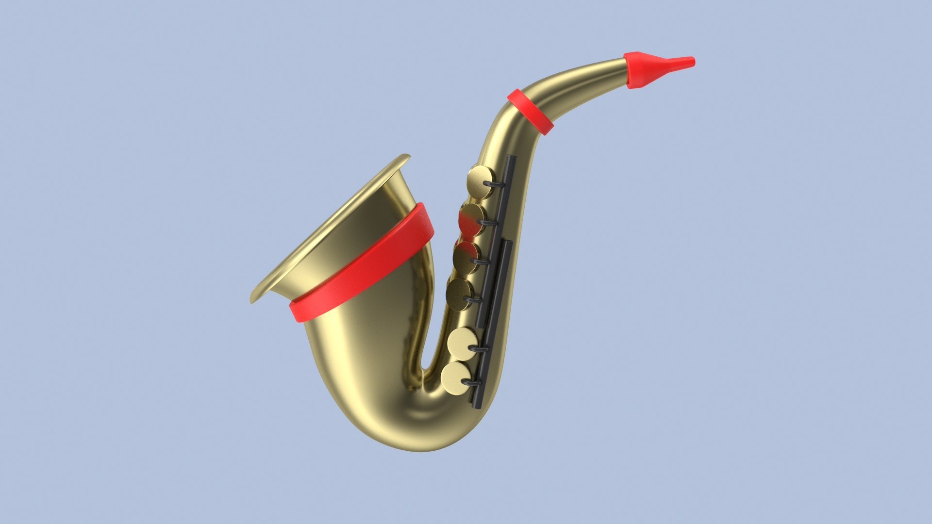 Saxophone Cartoon Style Model - TurboSquid 2101300