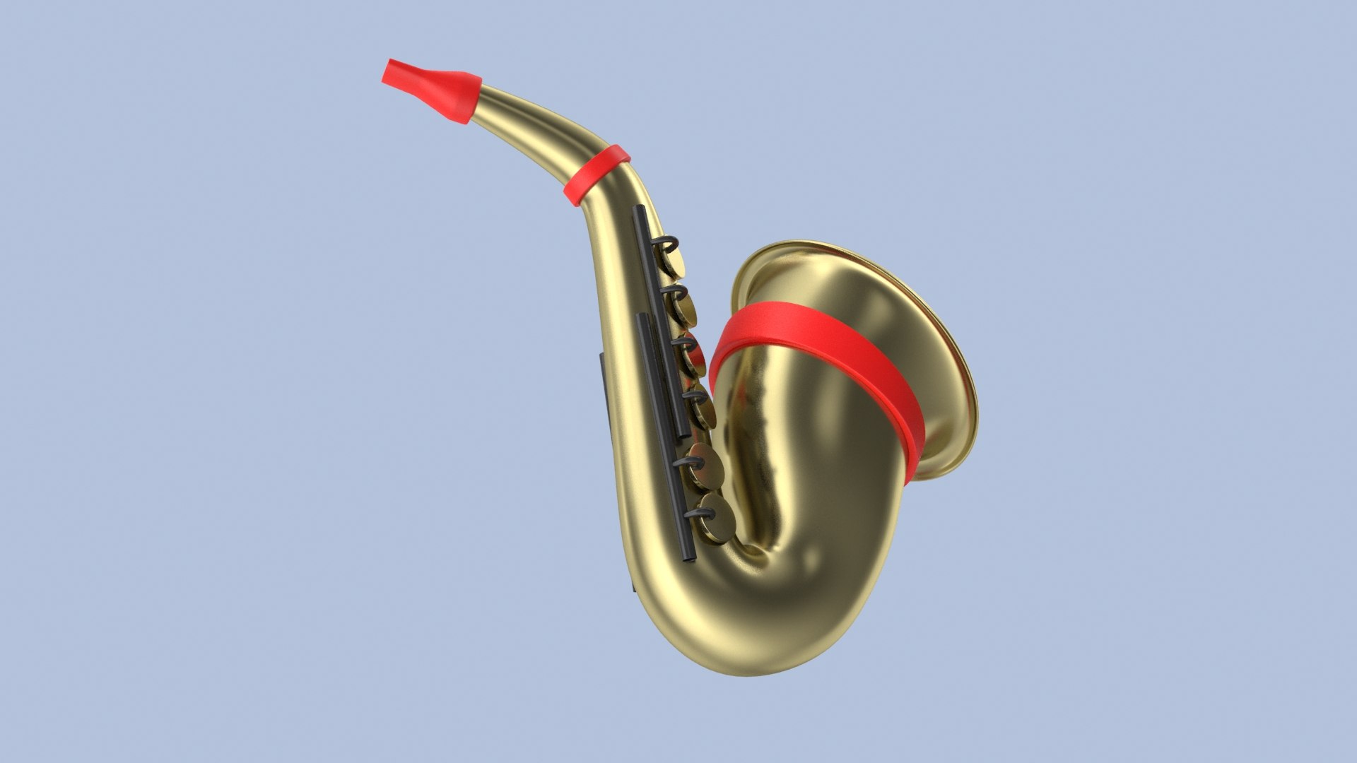 Saxophone Cartoon Style Model - TurboSquid 2101300