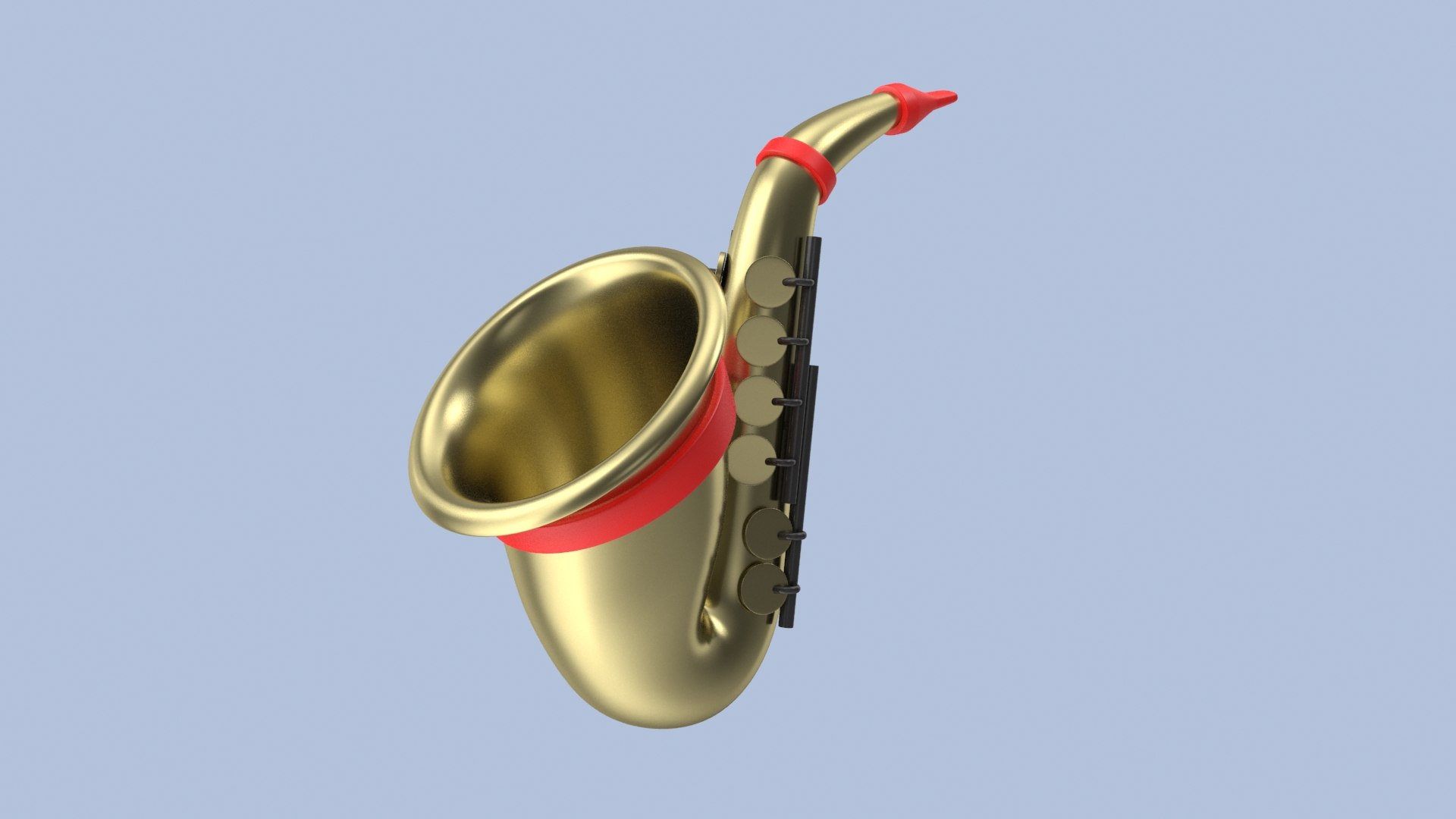 Saxophone Cartoon Style Model - TurboSquid 2101300